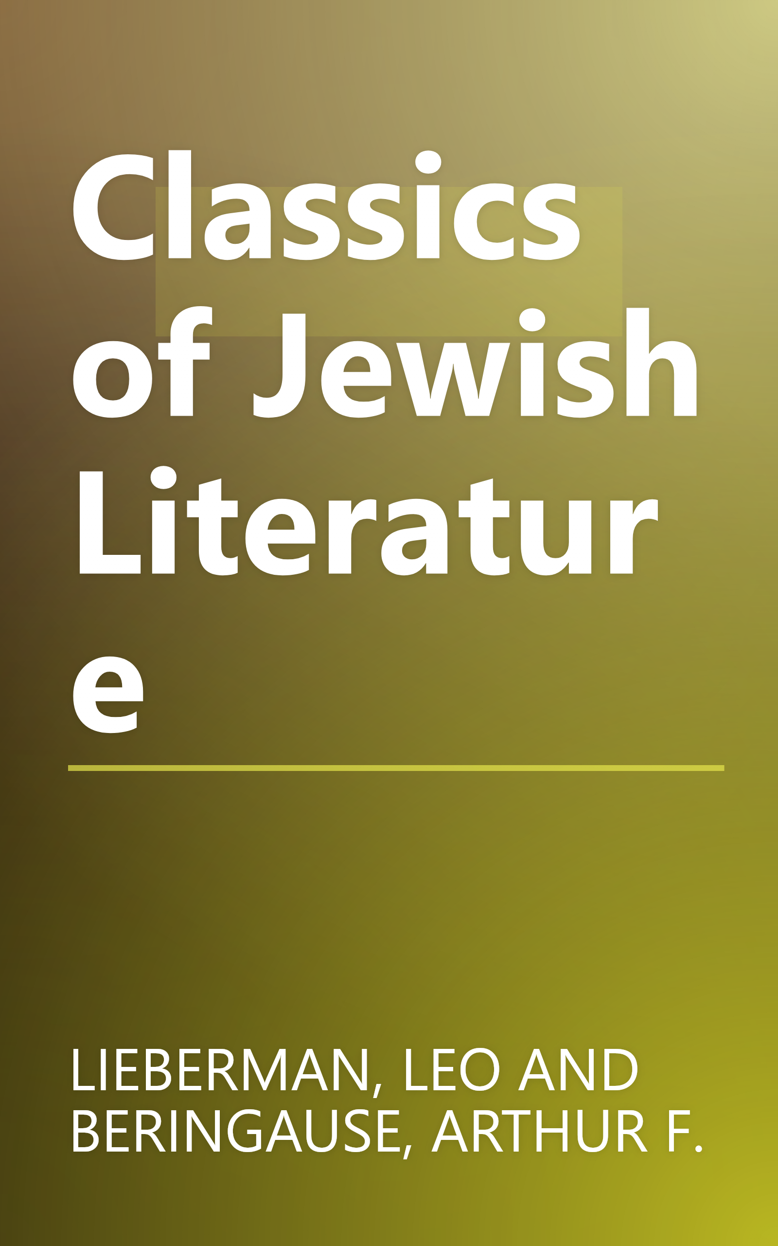 Classics of Jewish Literature book cover