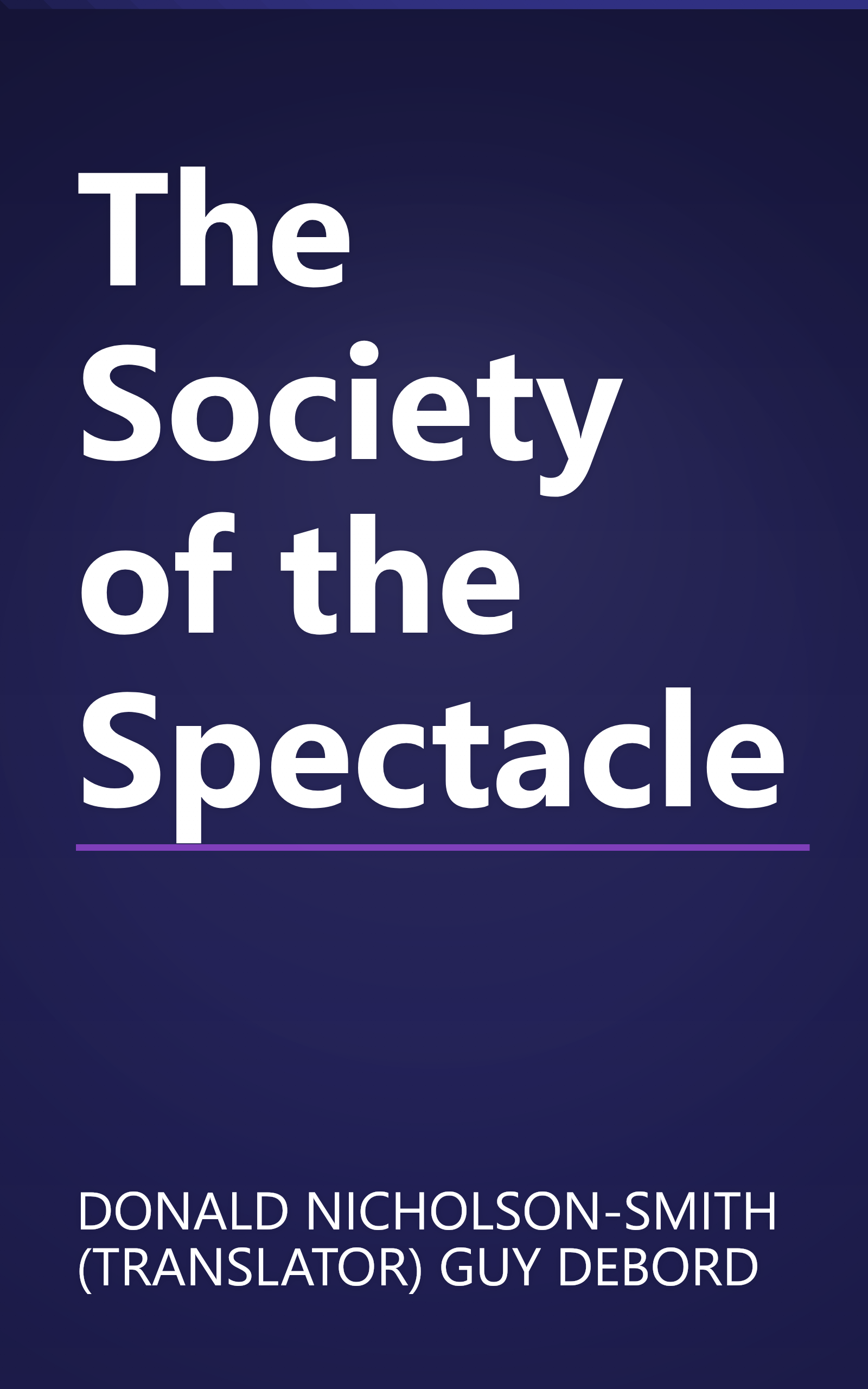 The Society of the Spectacle book cover