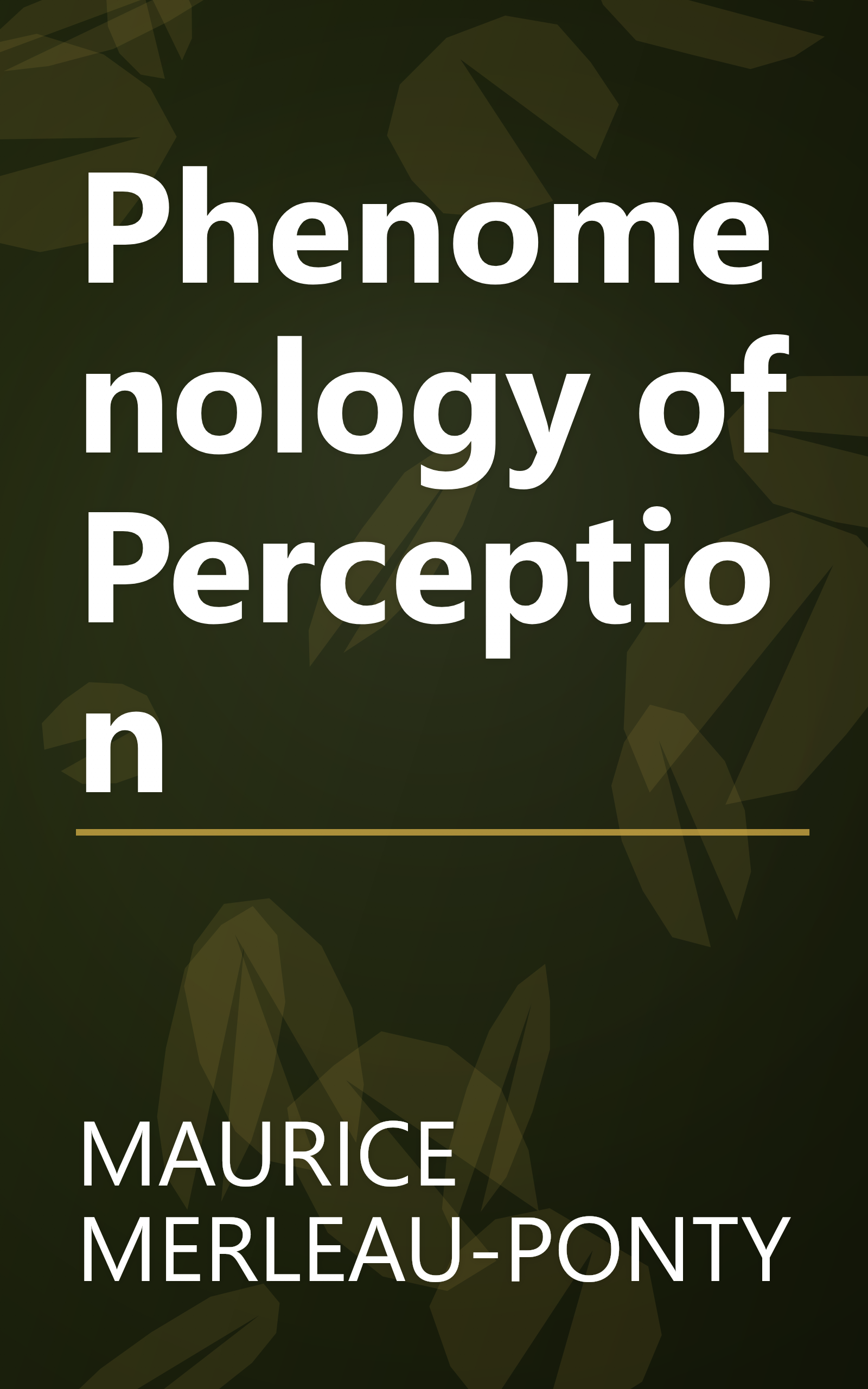 Phenomenology of Perception book cover