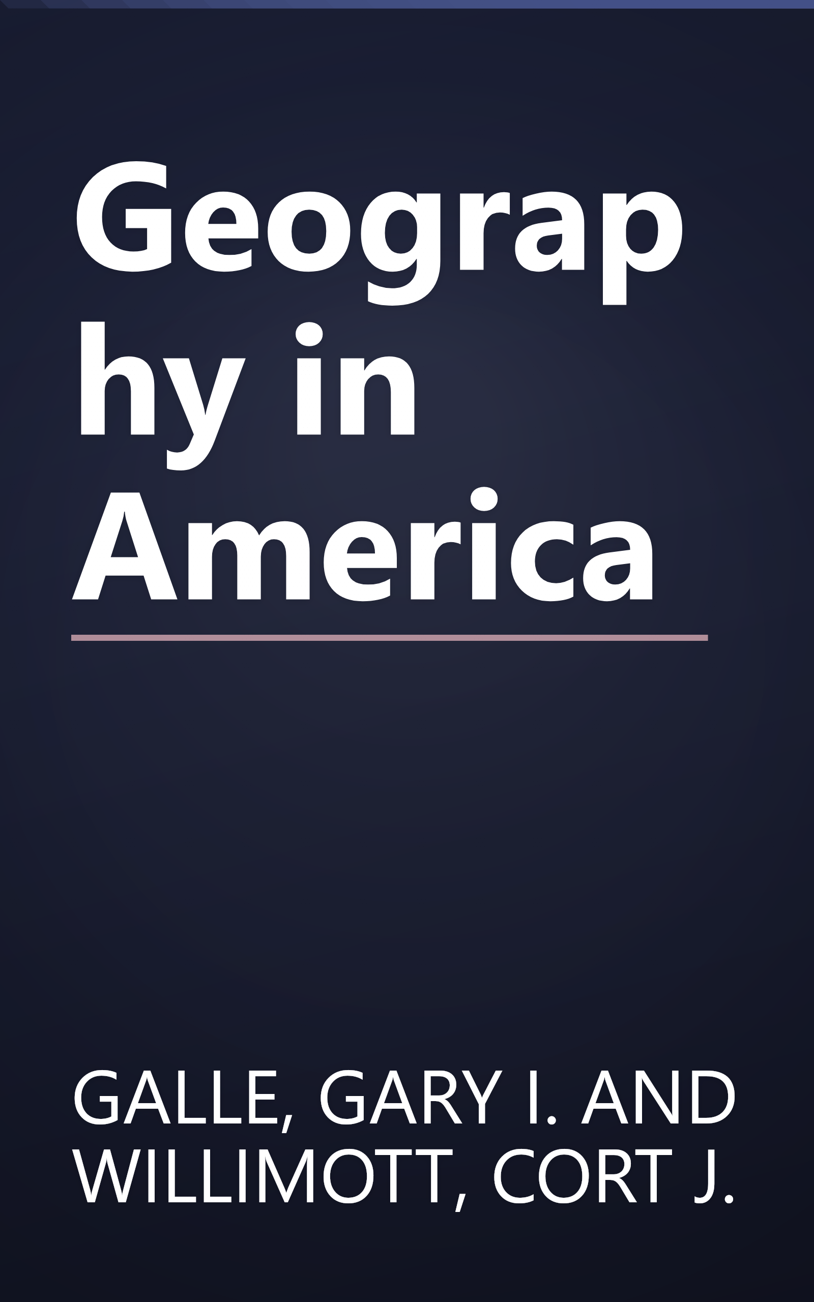 Geography in America book cover