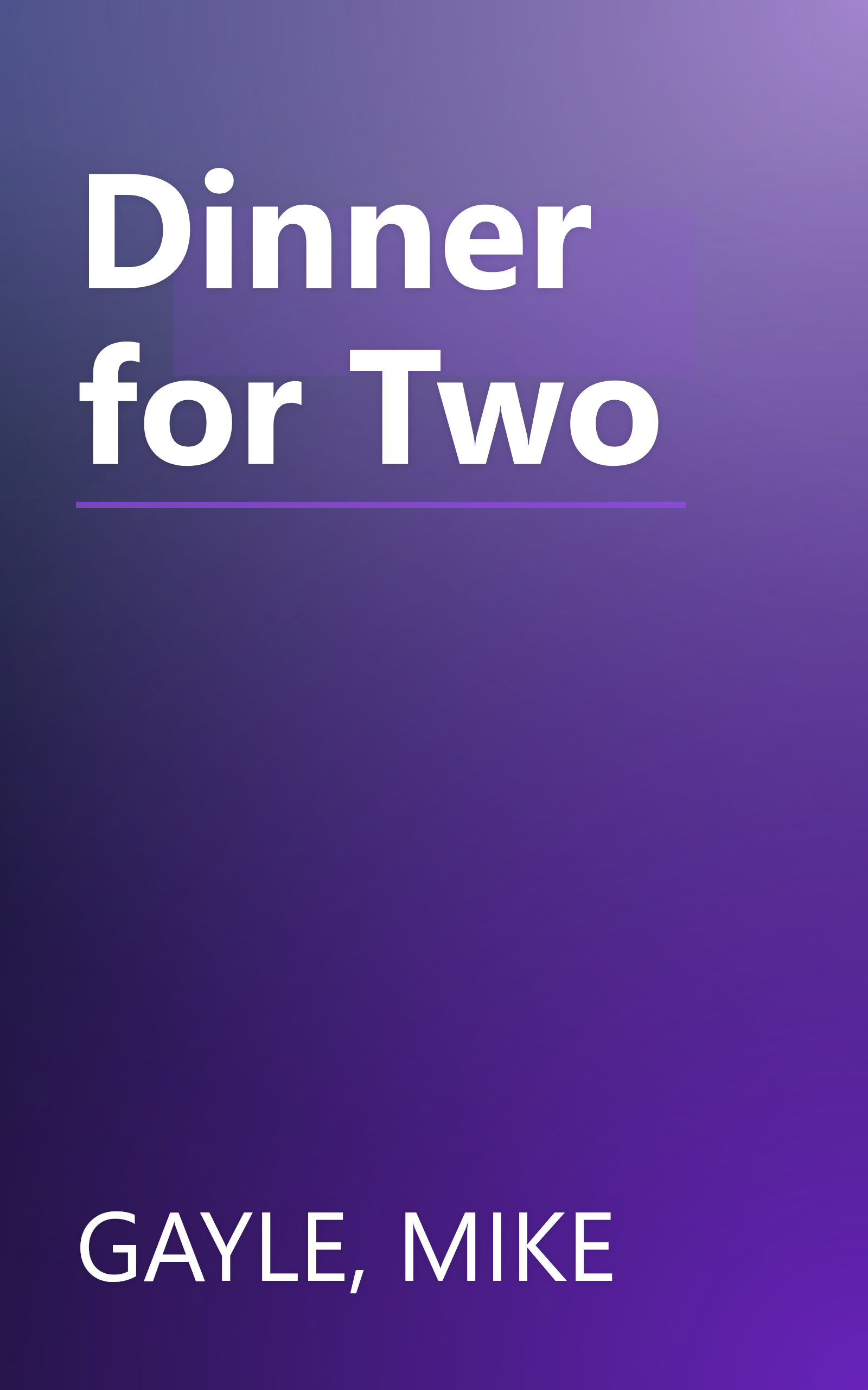 Dinner for Two book cover