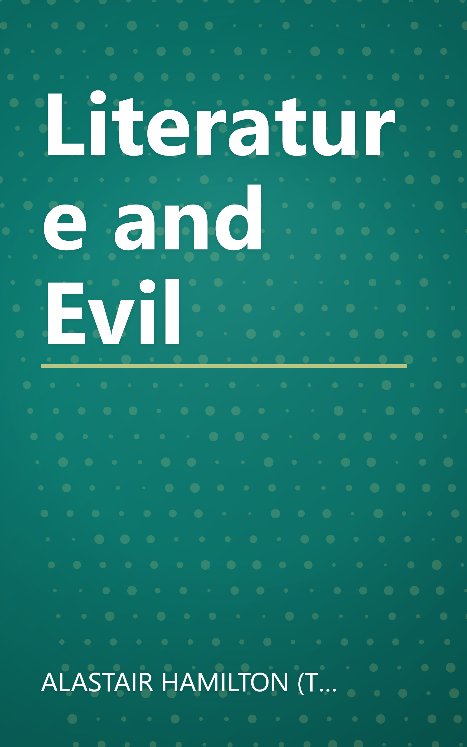 Literature and Evil book cover