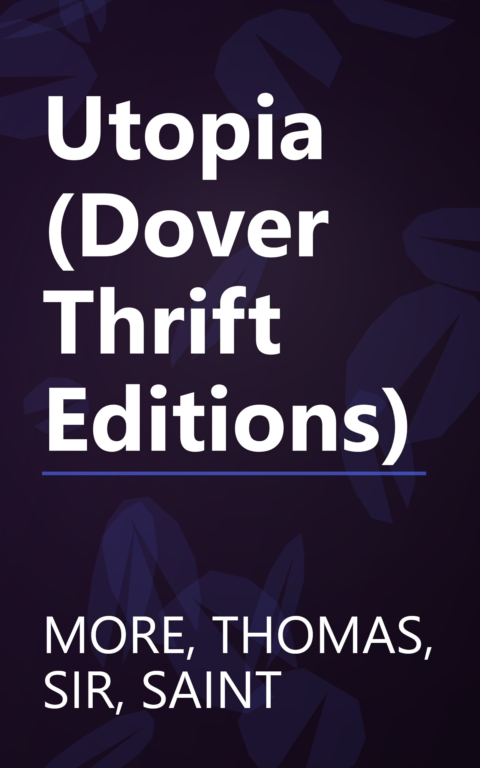 Utopia (Dover Thrift Editions) book cover