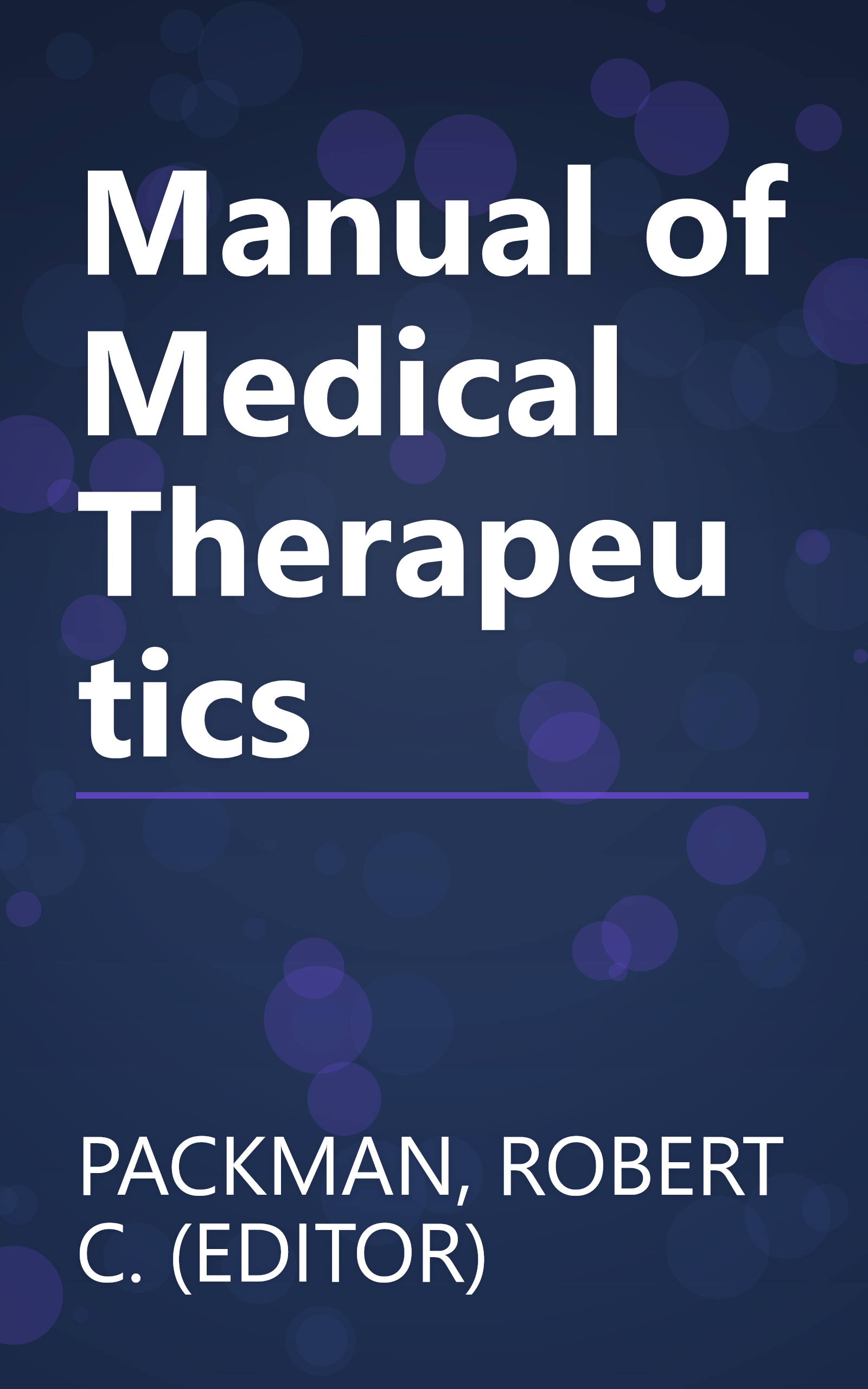 Manual of Medical Therapeutics book cover