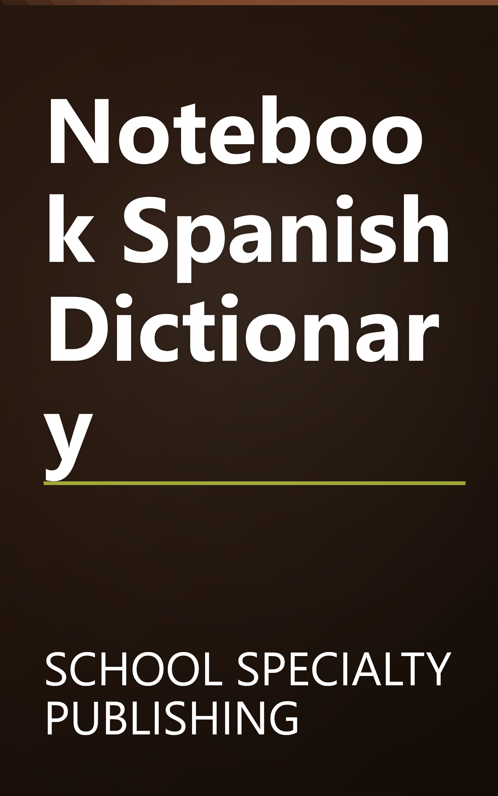 Notebook Spanish Dictionary book cover
