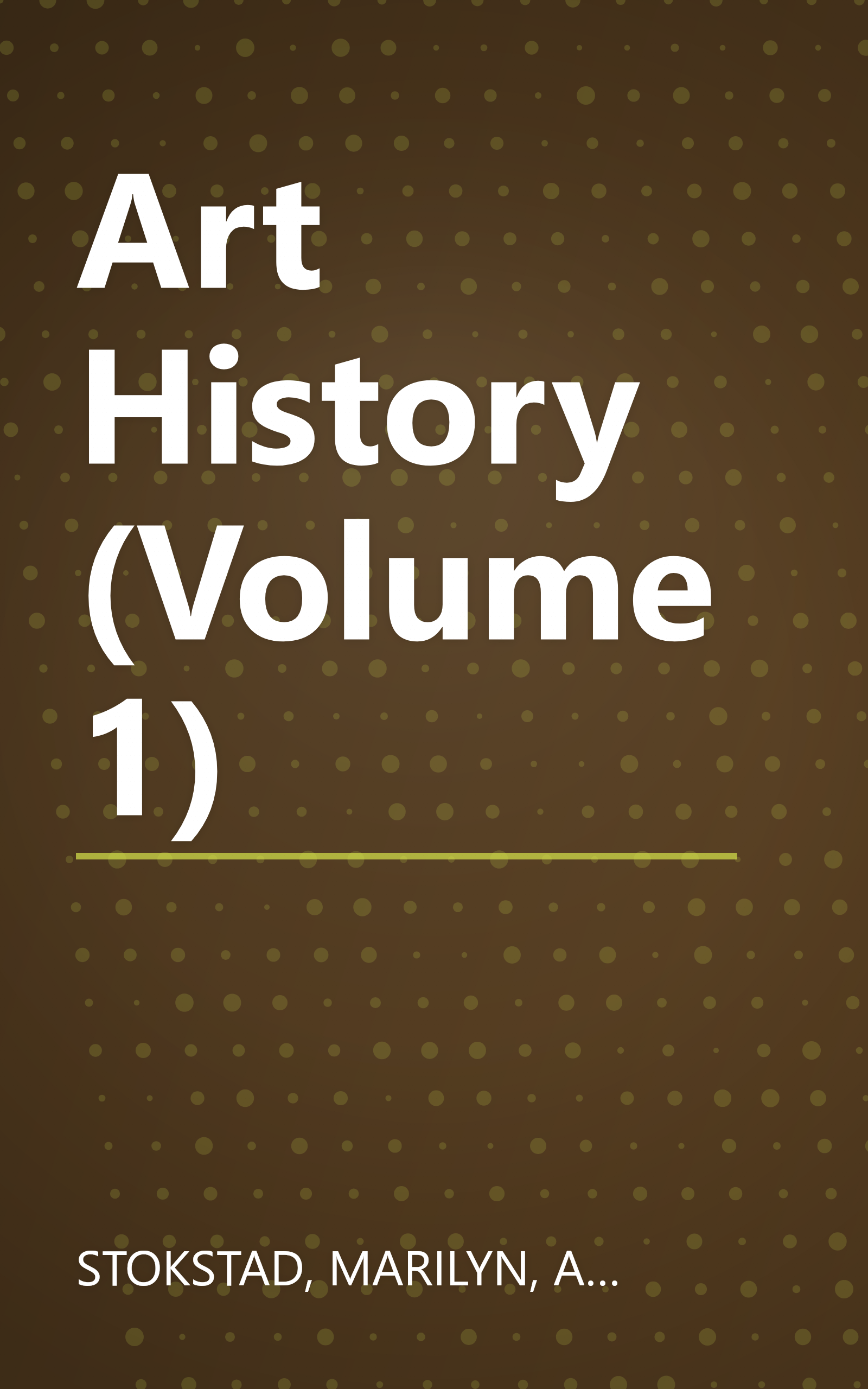 Art History (Volume 1) book cover