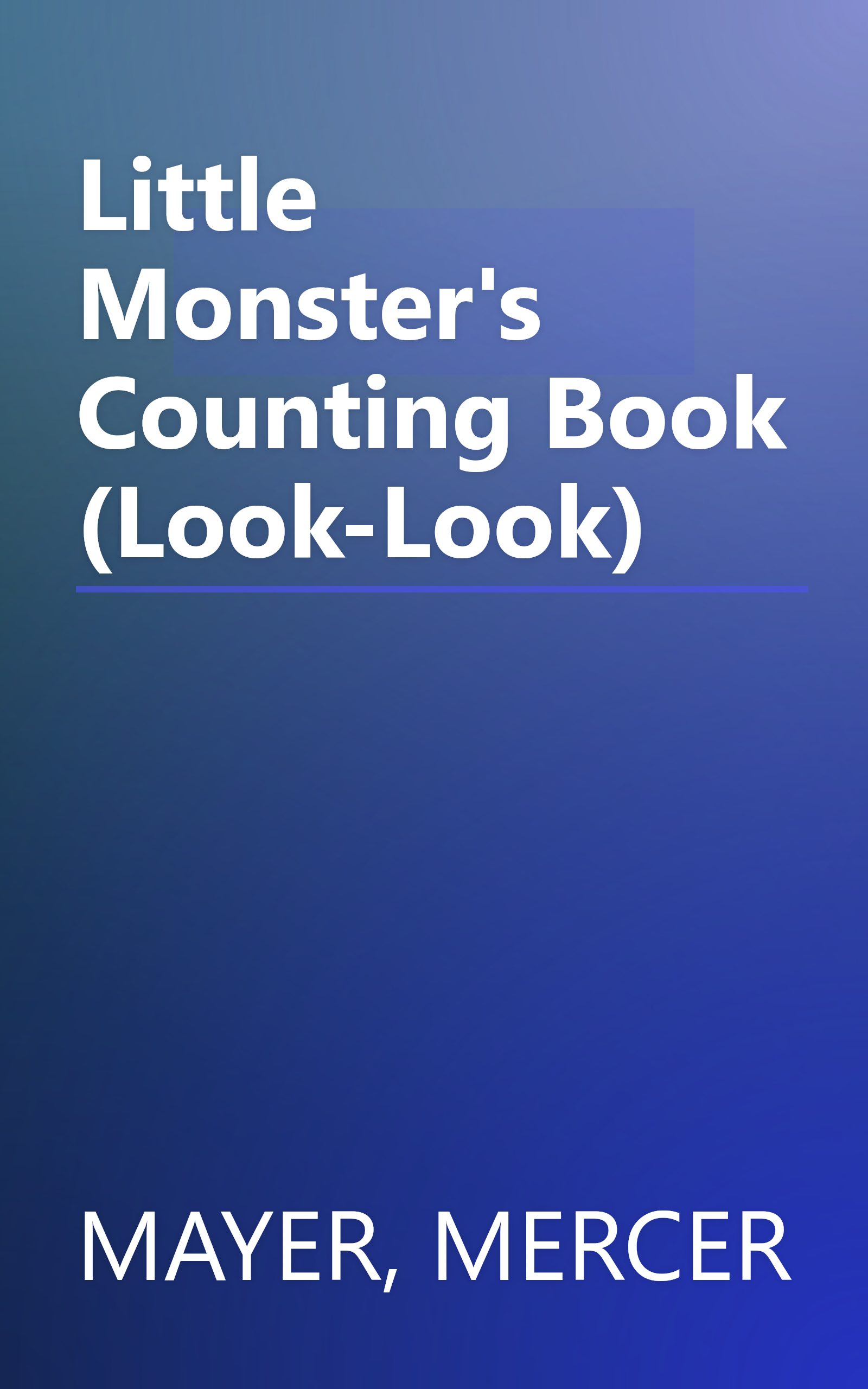 Little Monster's Counting Book (Look-Look) book cover