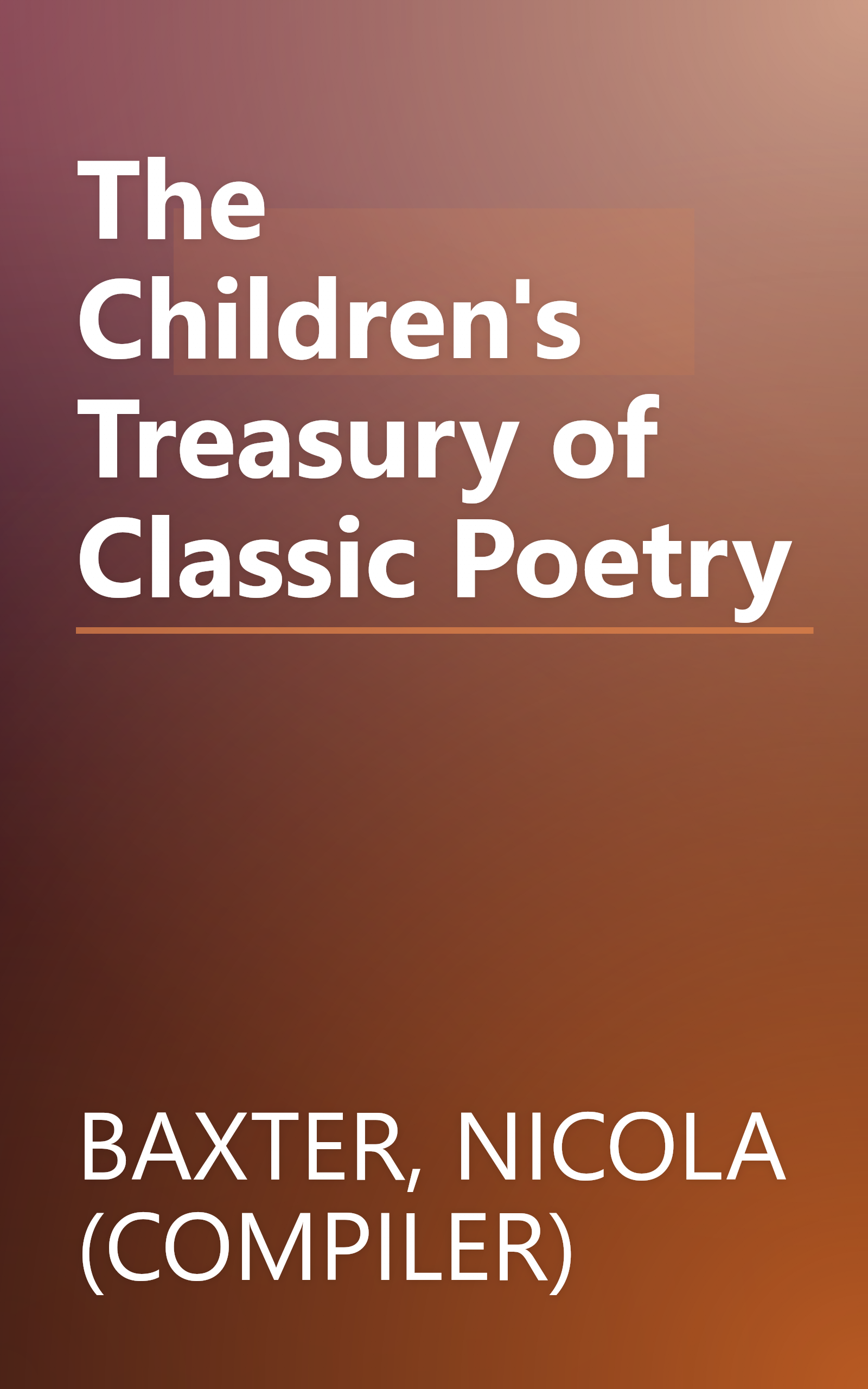 The Children's Treasury of Classic Poetry book cover