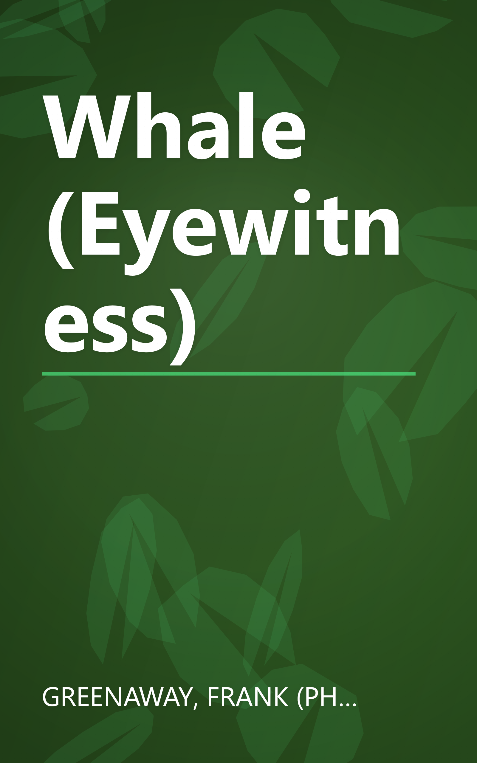 Whale (Eyewitness) book cover