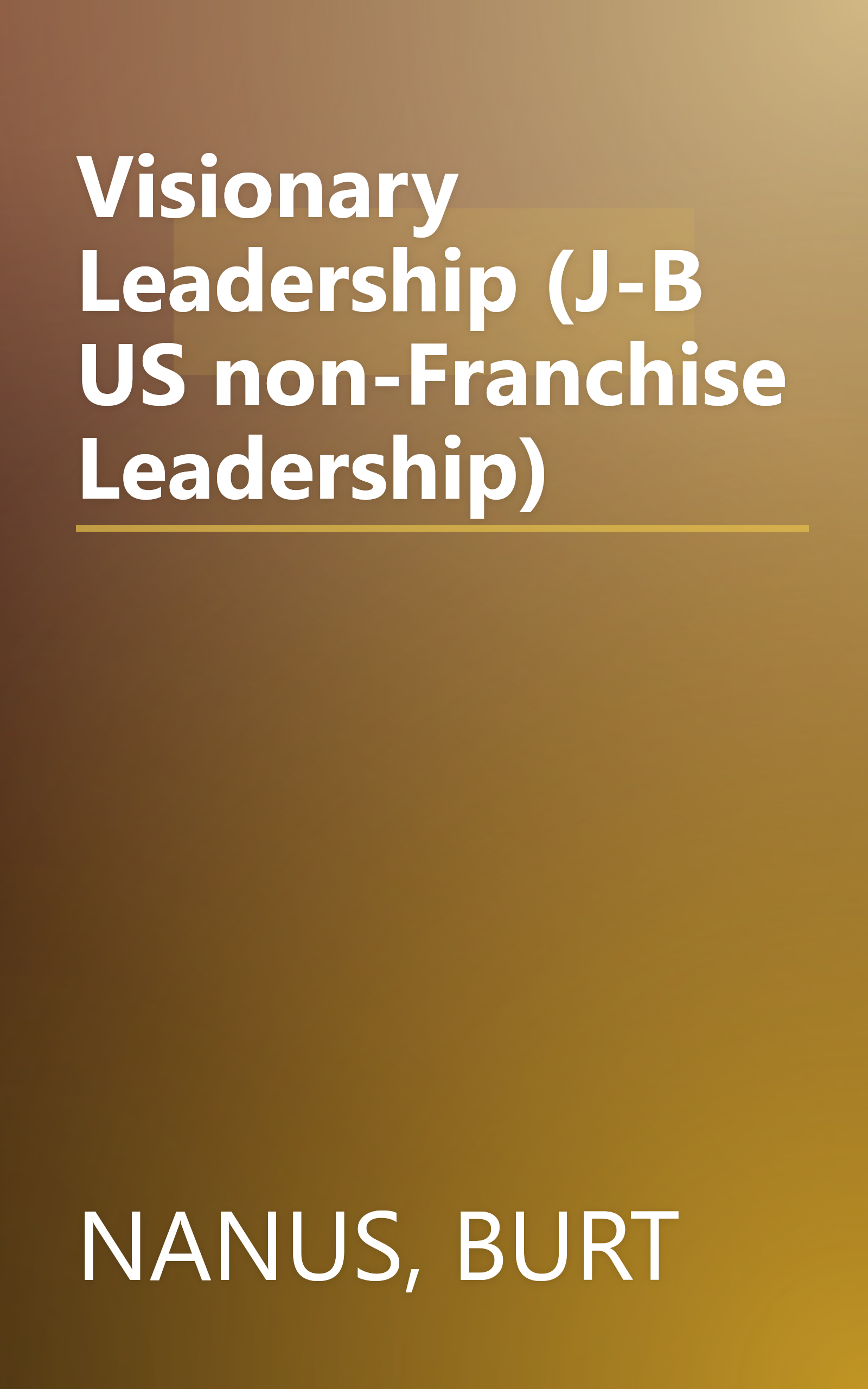 Visionary Leadership (J-B US non-Franchise Leadership) book cover