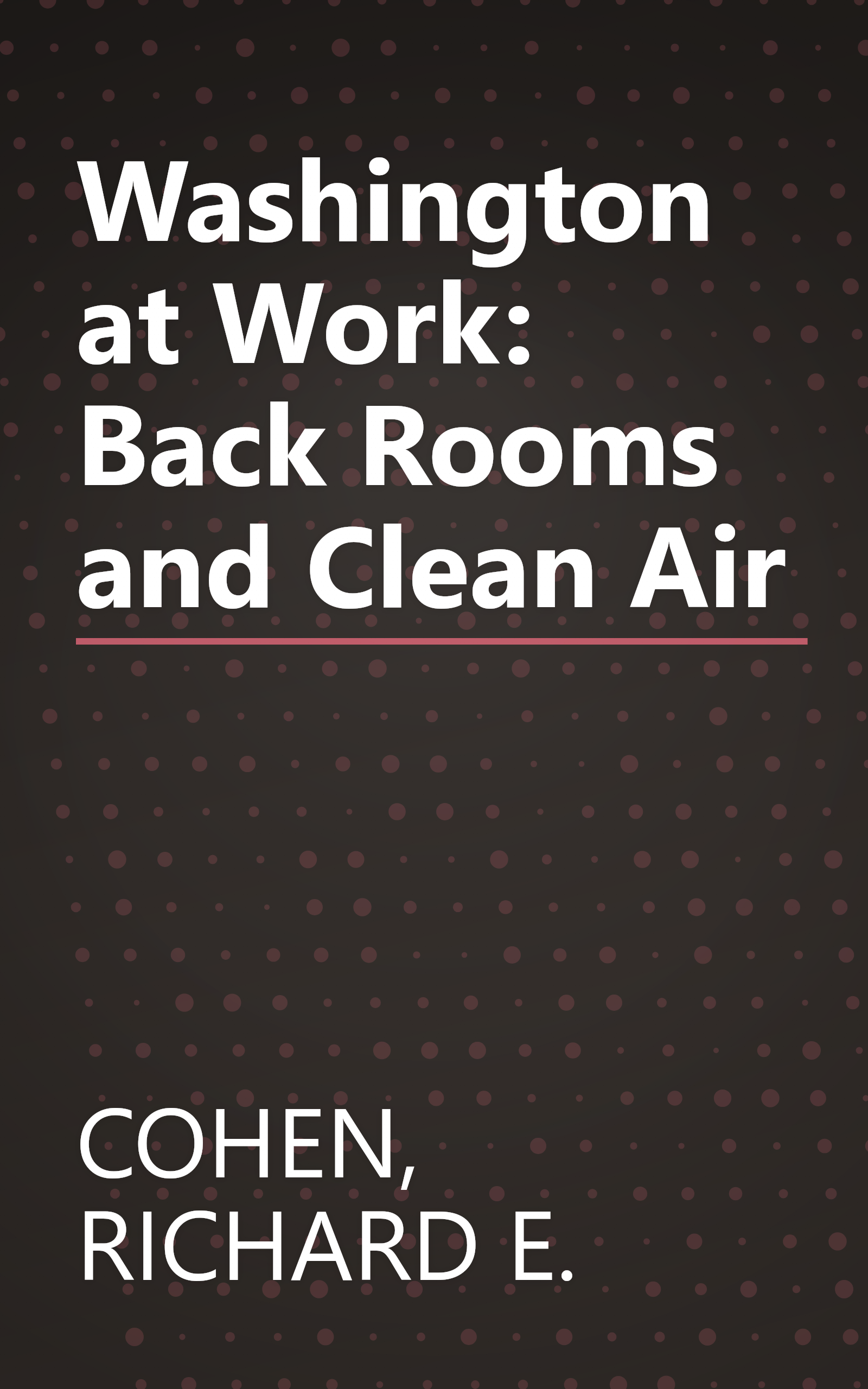 Washington at Work: Back Rooms and Clean Air book cover