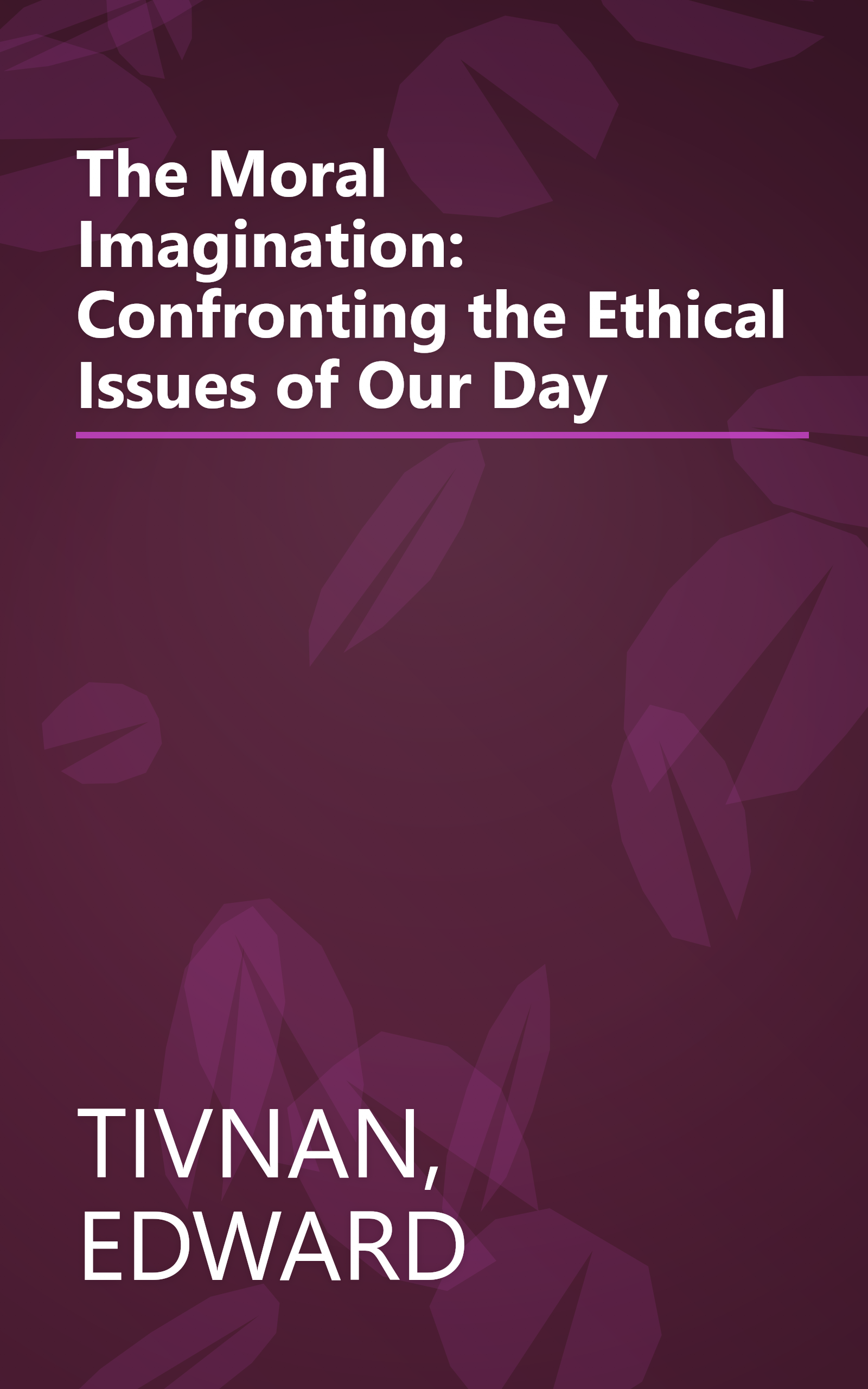 The Moral Imagination: Confronting the Ethical Issues of Our Day book cover