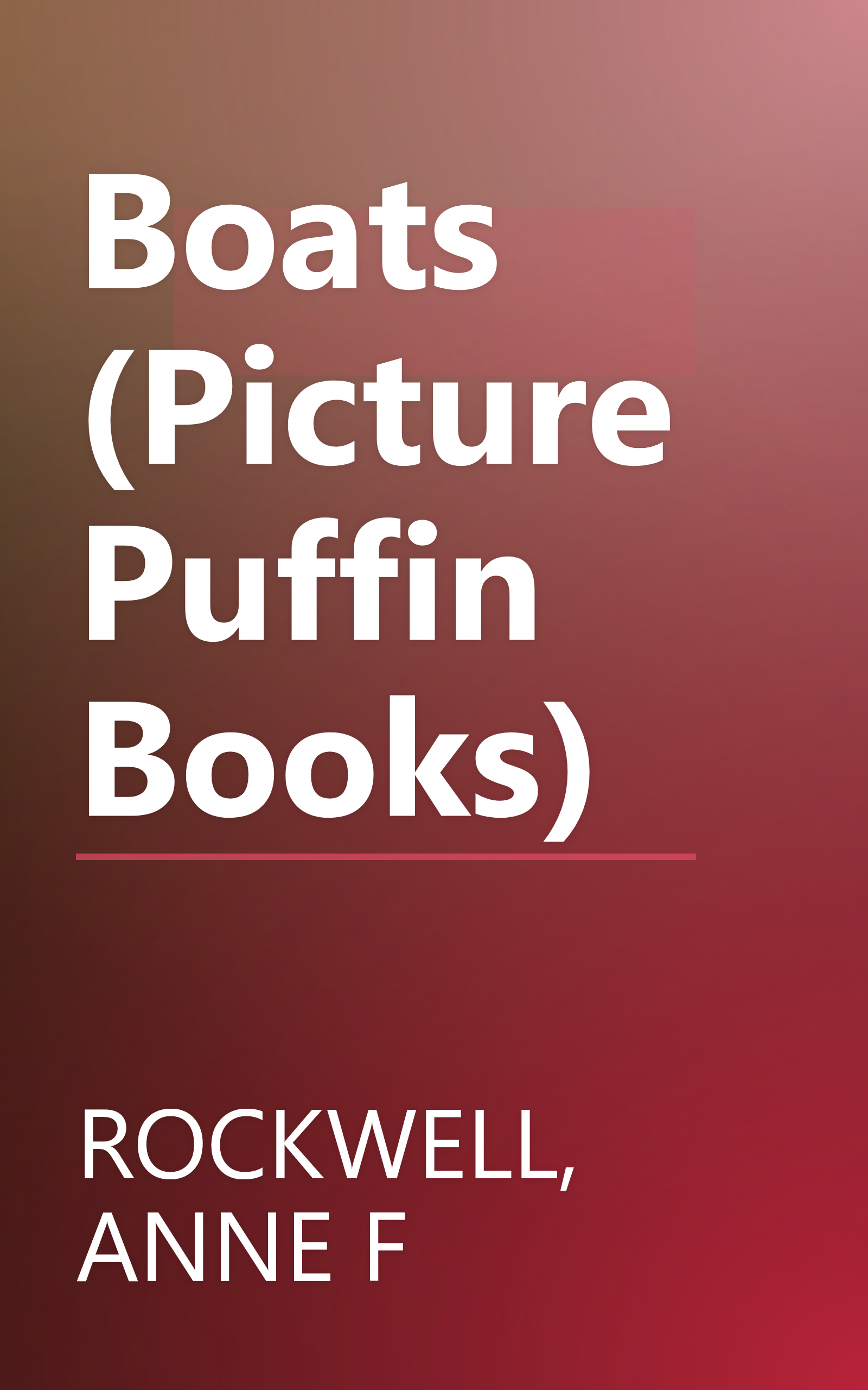 Boats (Picture Puffin Books) book cover