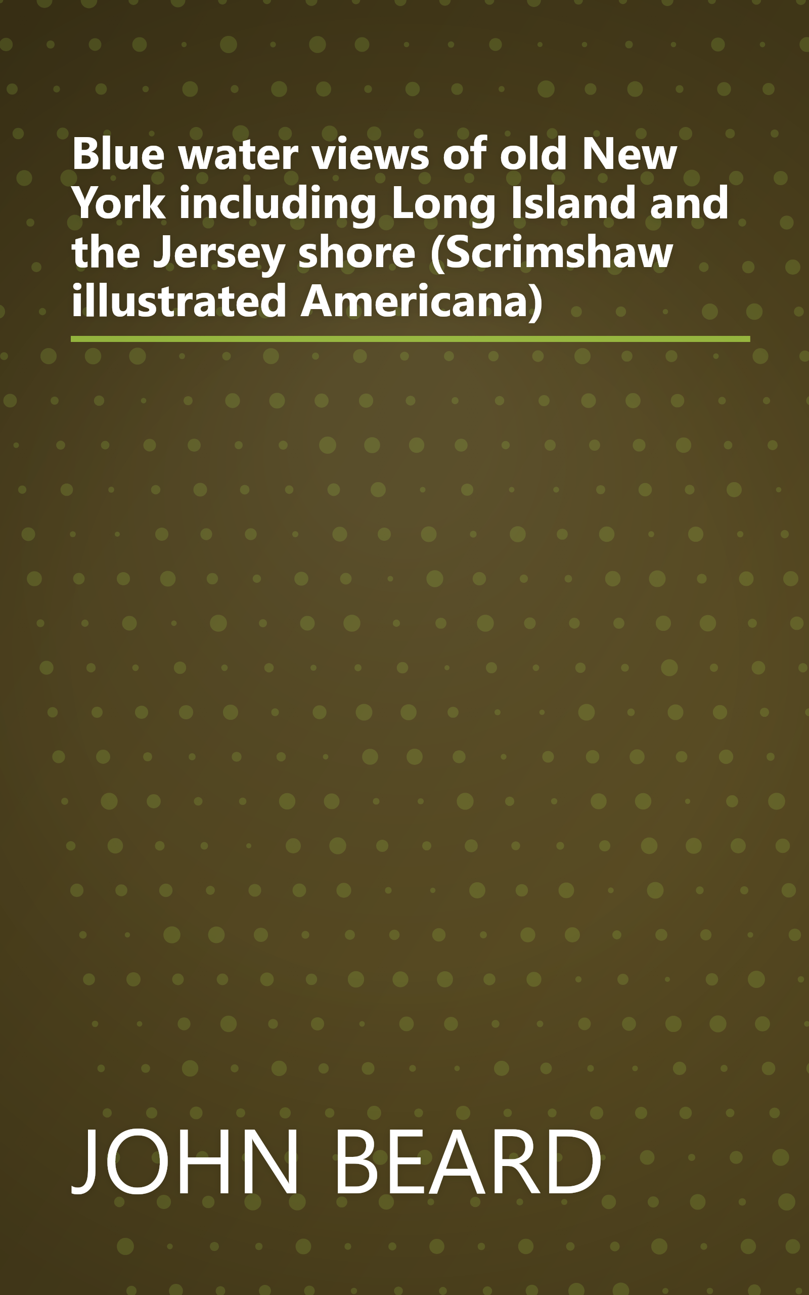 Blue water views of old New York including Long Island and the Jersey shore (Scrimshaw illustrated Americana) book cover