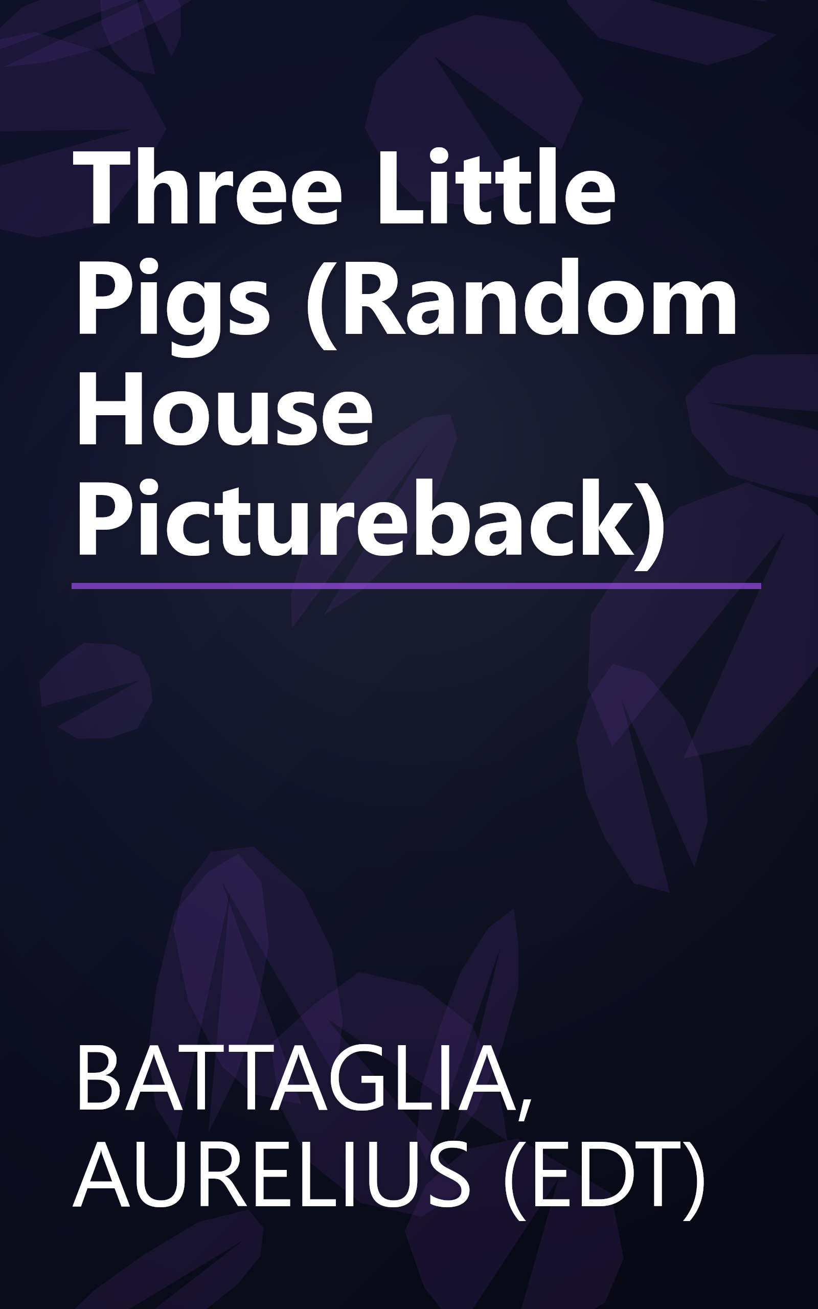 Three Little Pigs (Random House Pictureback) book cover