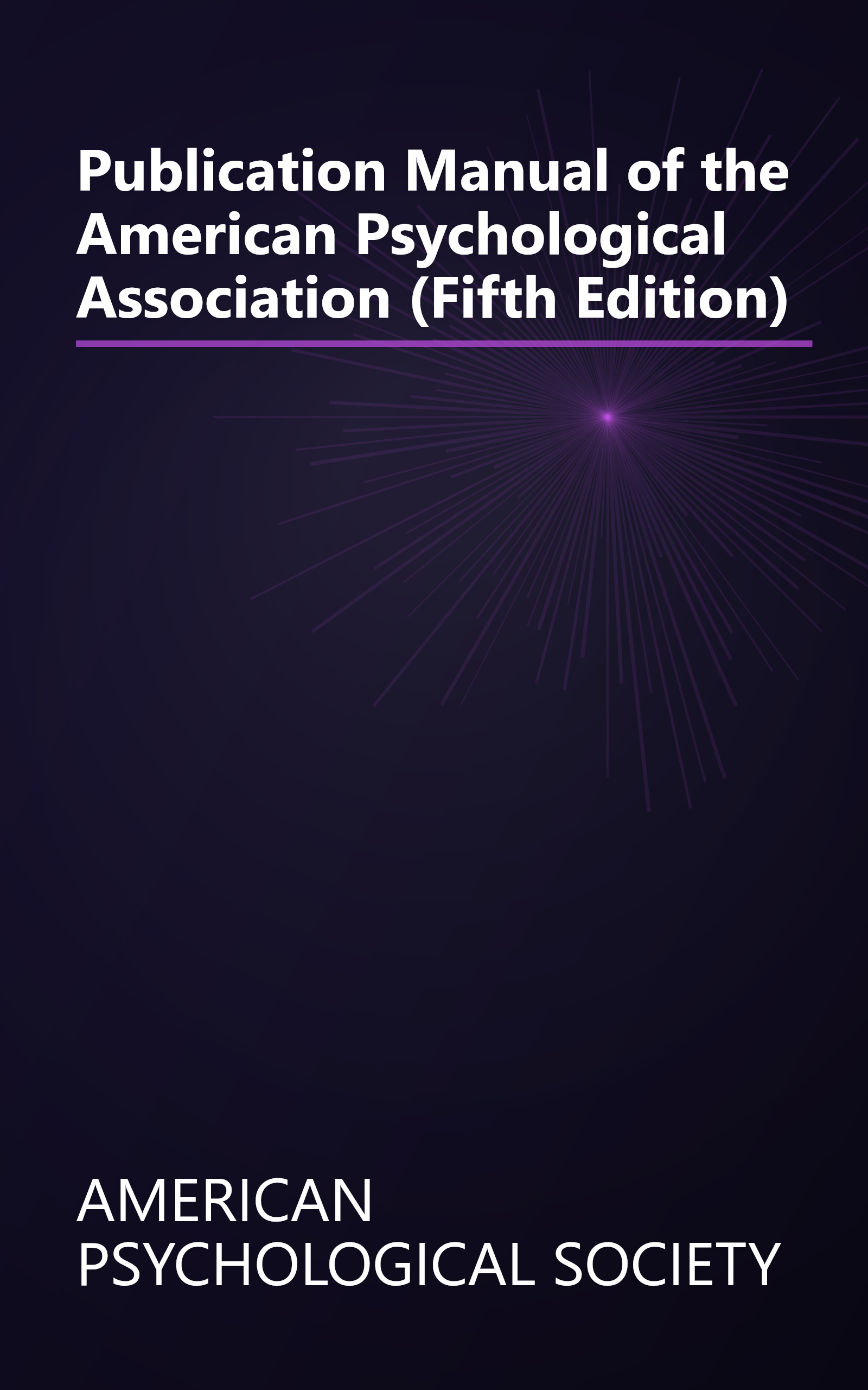 Publication Manual of the American Psychological Association (Fifth Edition) book cover