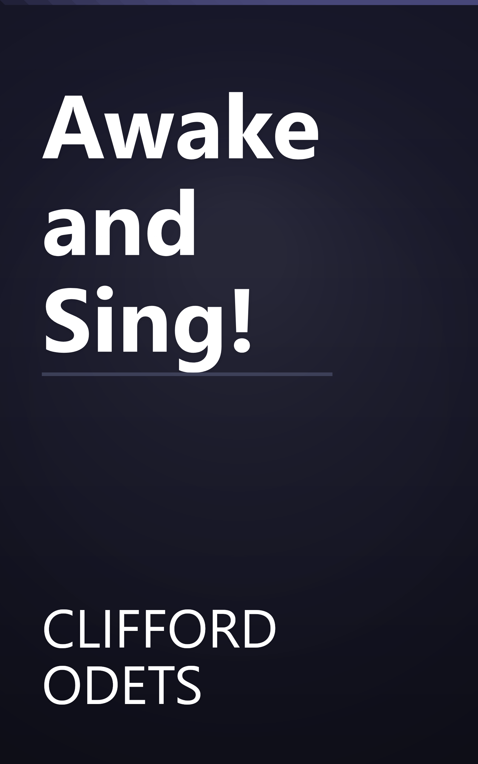 Awake and Sing! book cover