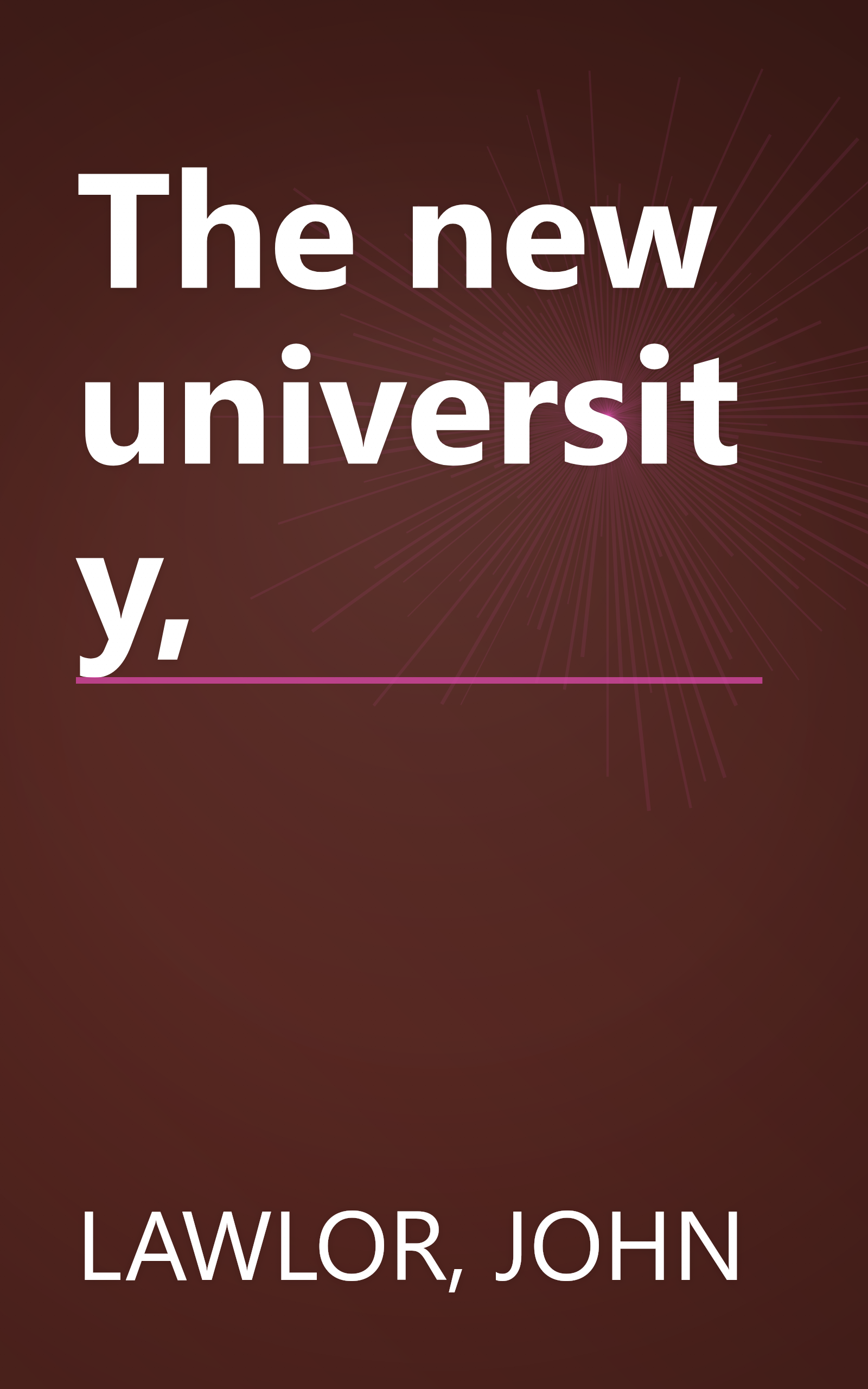 The new university, book cover