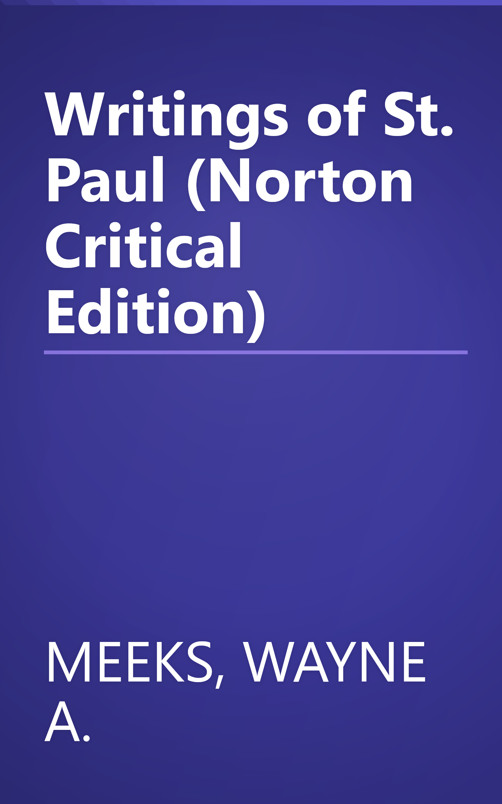 Writings of St. Paul (Norton Critical Edition) book cover