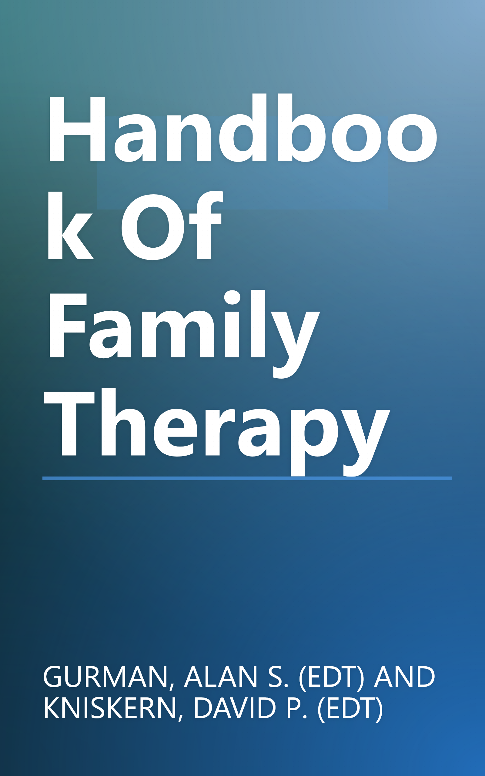 Handbook Of Family Therapy book cover