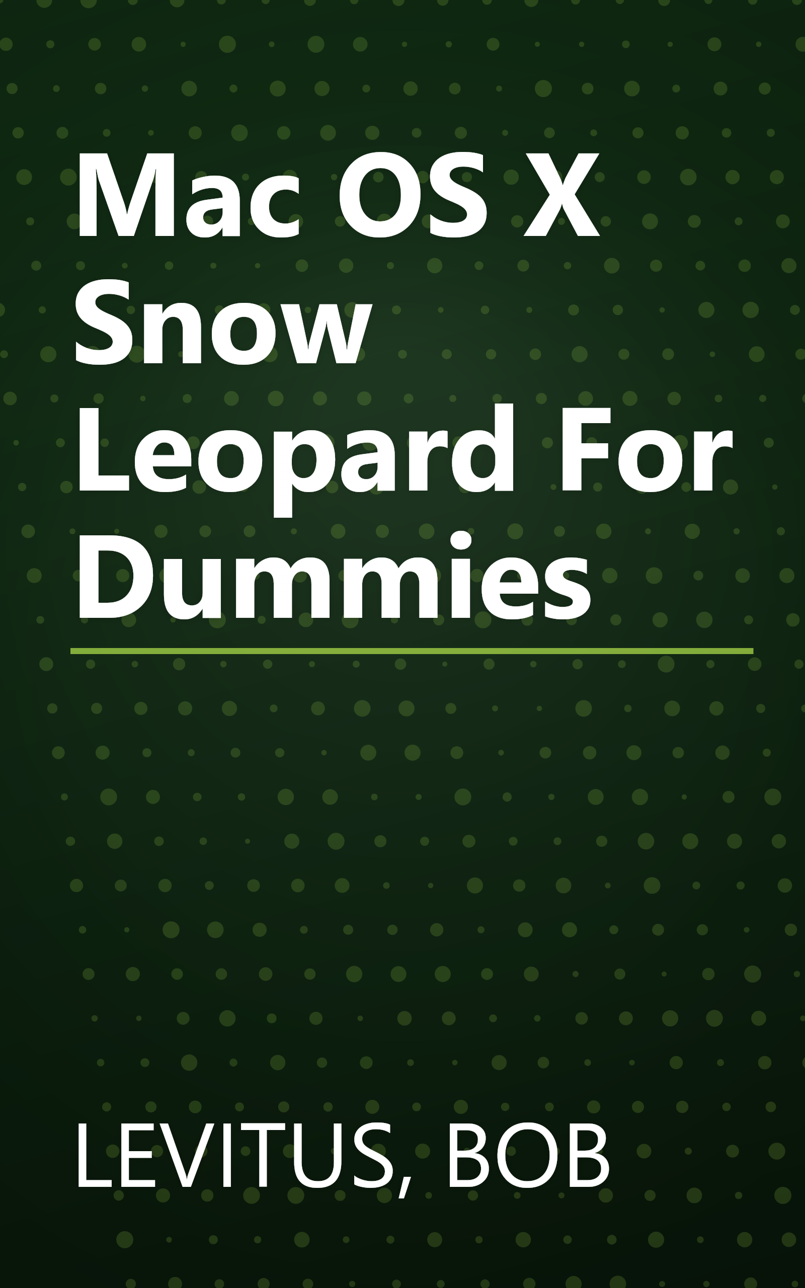 Mac OS X Snow Leopard For Dummies book cover