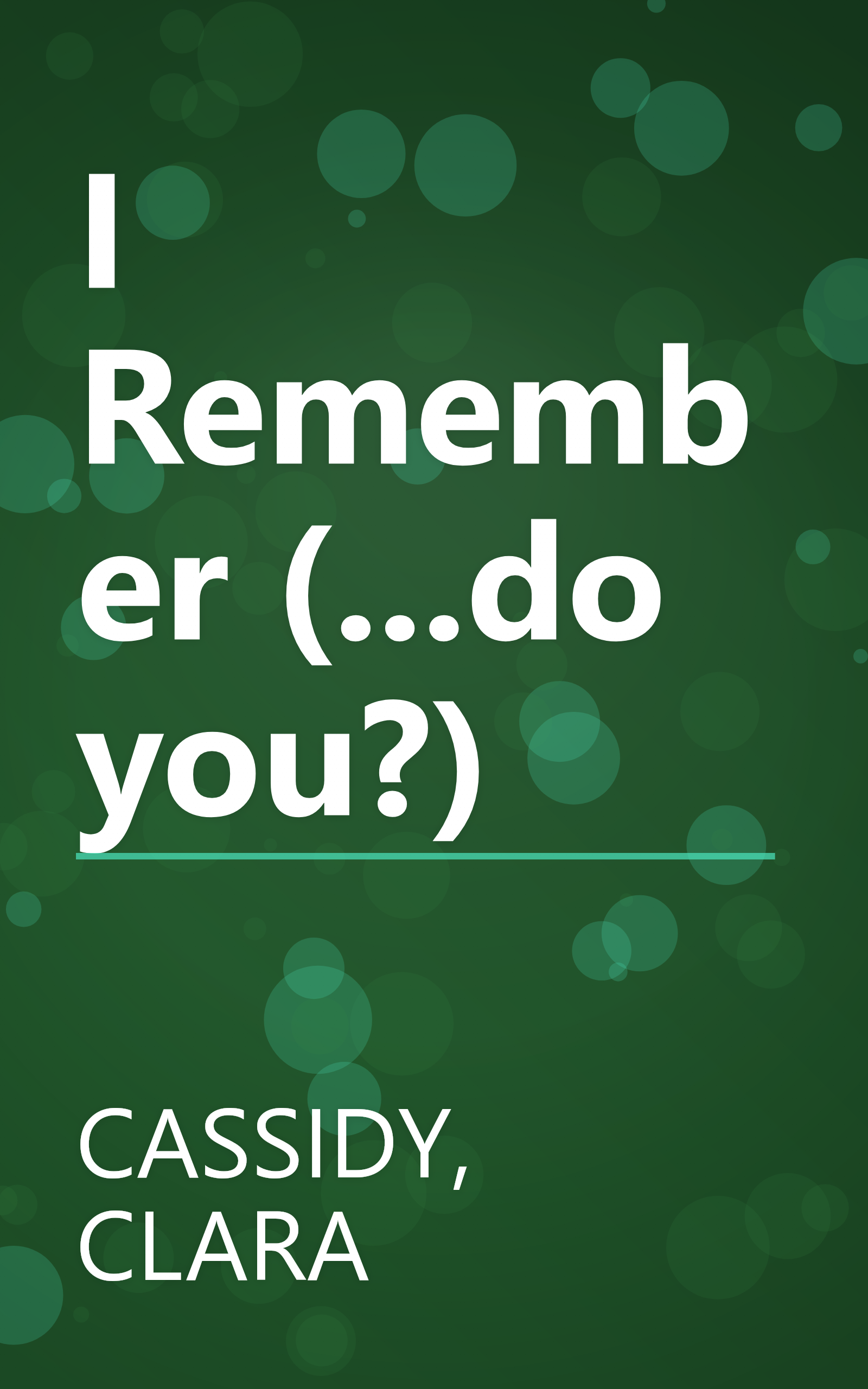 I Remember (...do you?) book cover