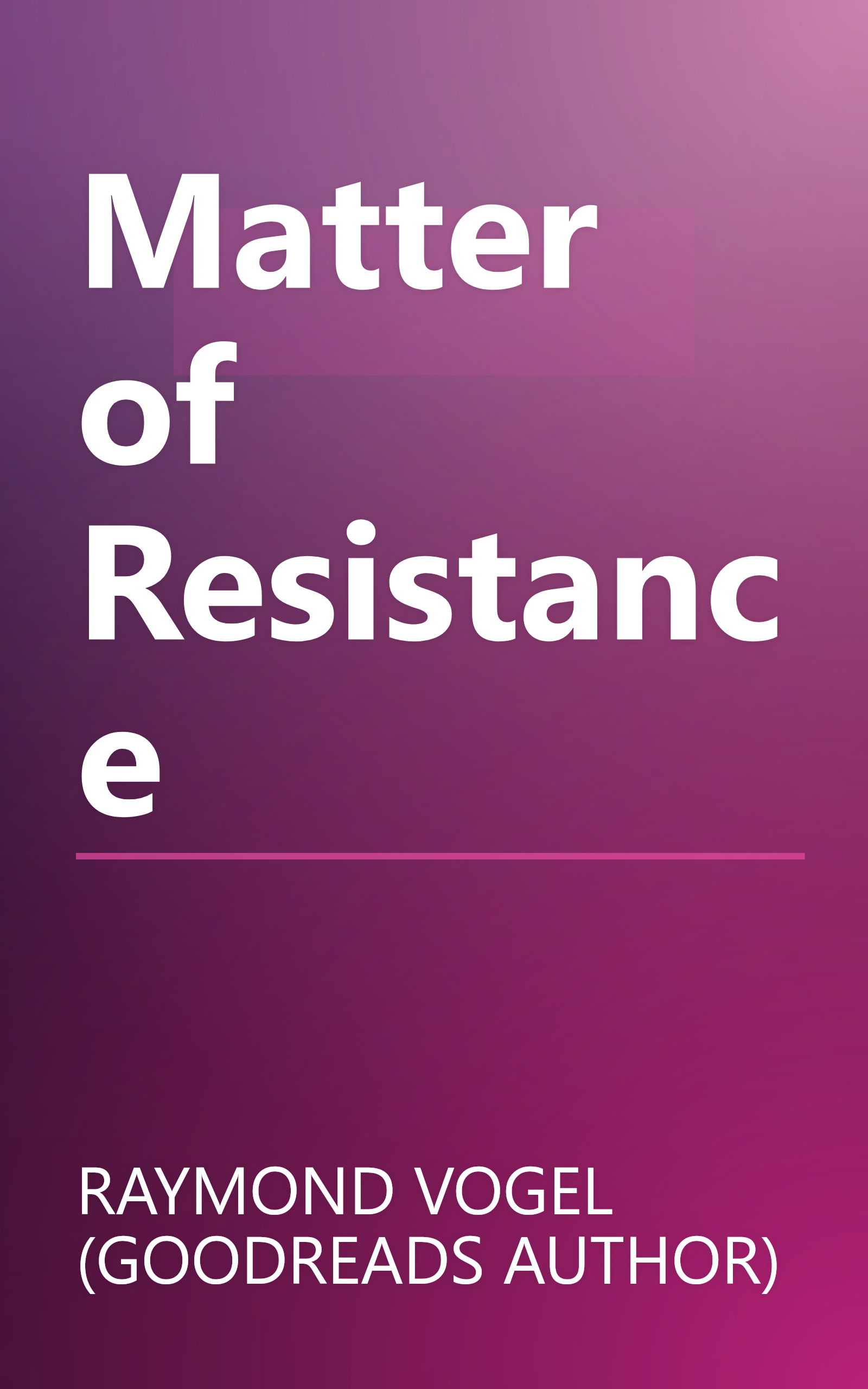 Matter of Resistance book cover
