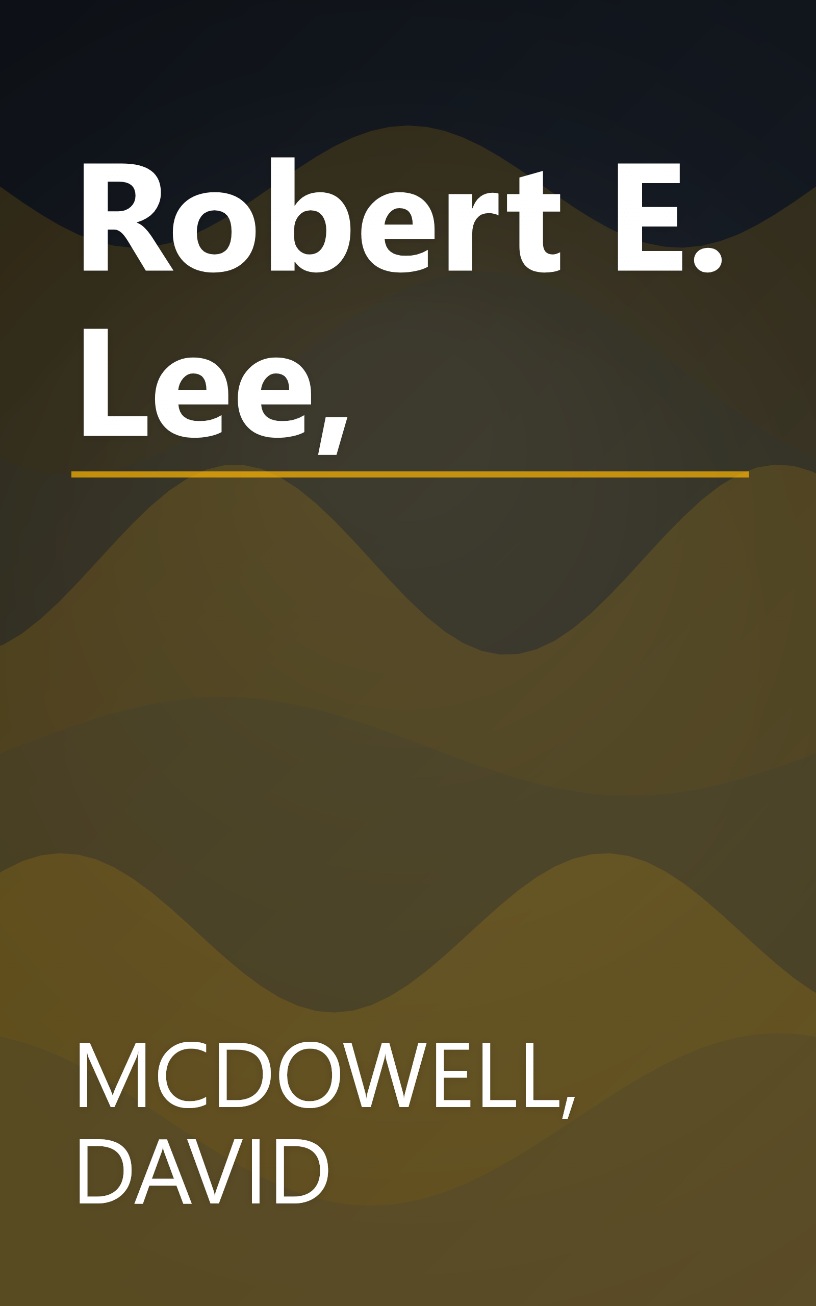 Robert E. Lee, book cover