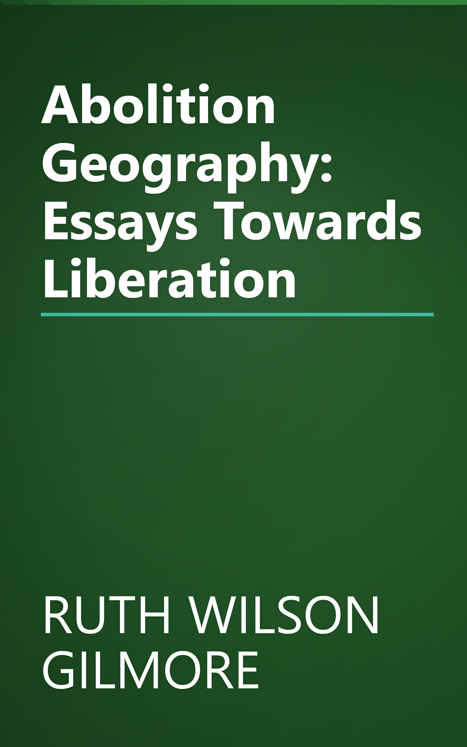 Abolition Geography: Essays Towards Liberation book cover