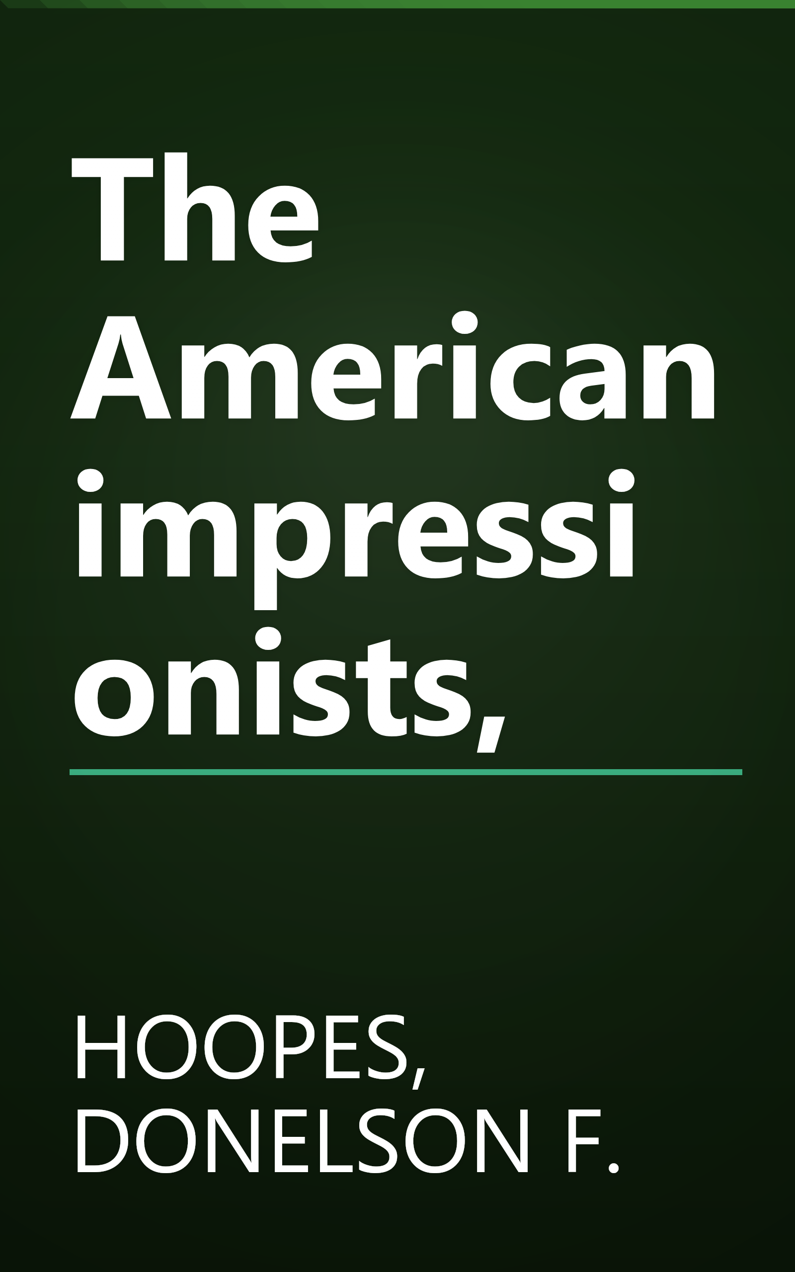 The American impressionists, book cover