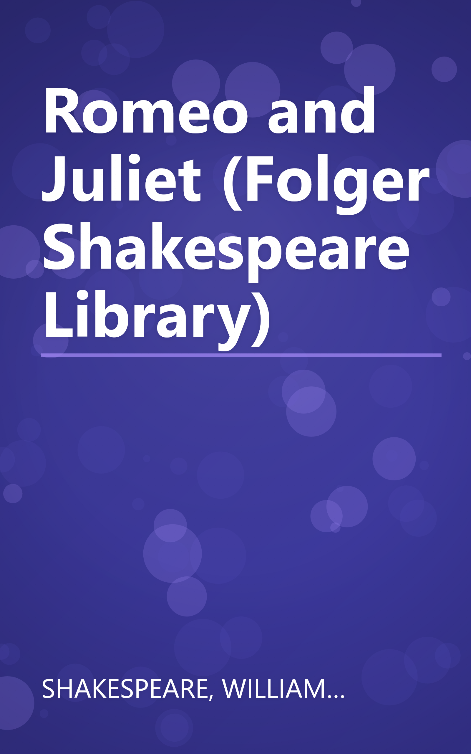 Romeo and Juliet (Folger Shakespeare Library) book cover