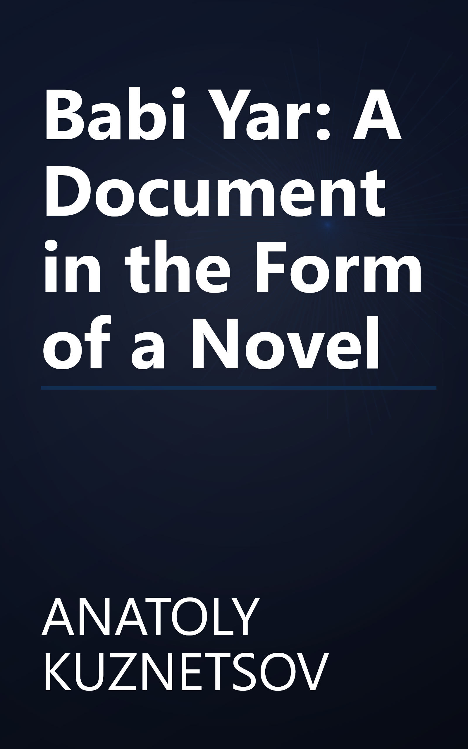 Babi Yar: A Document in the Form of a Novel book cover