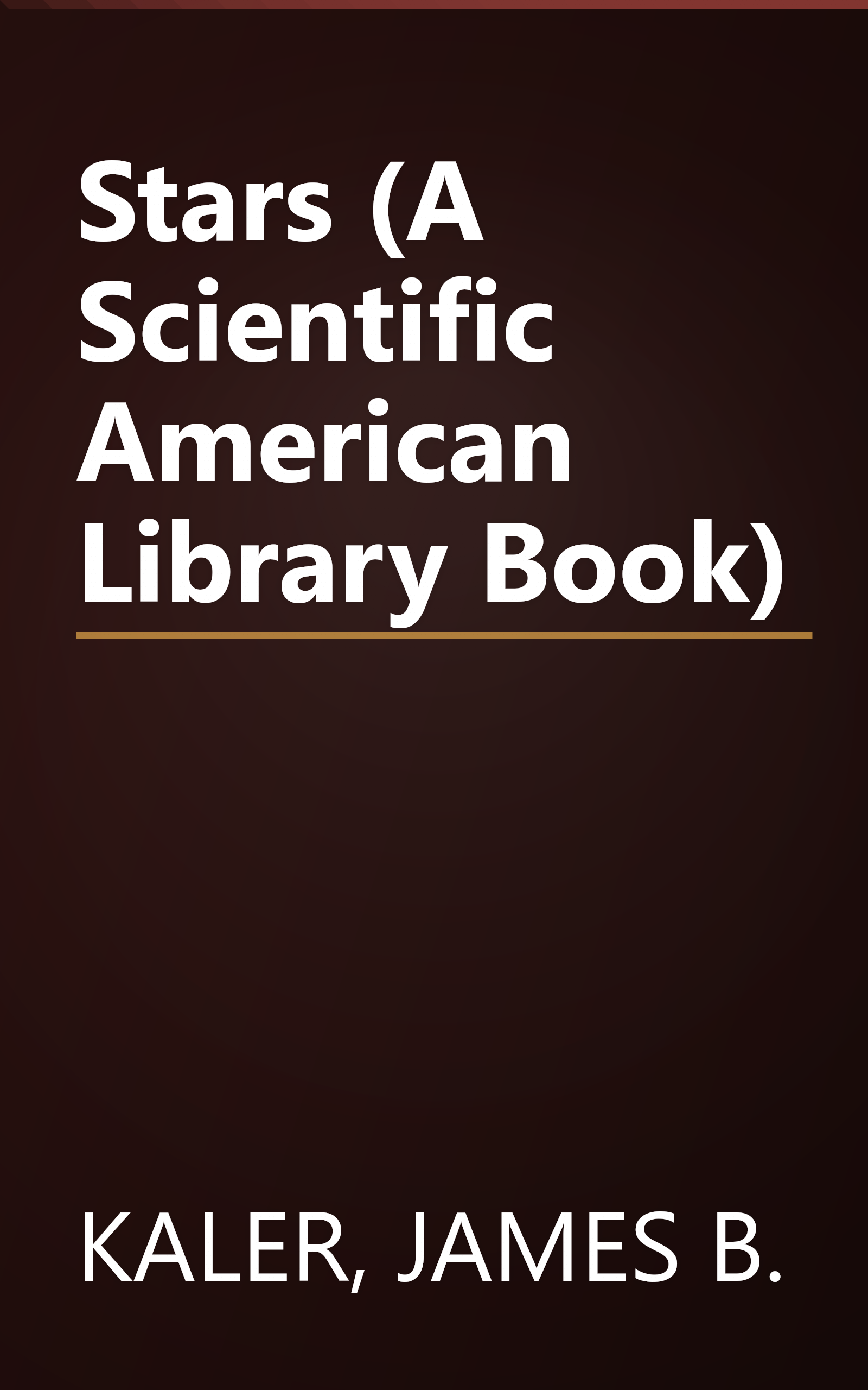 Stars (A Scientific American Library Book) book cover