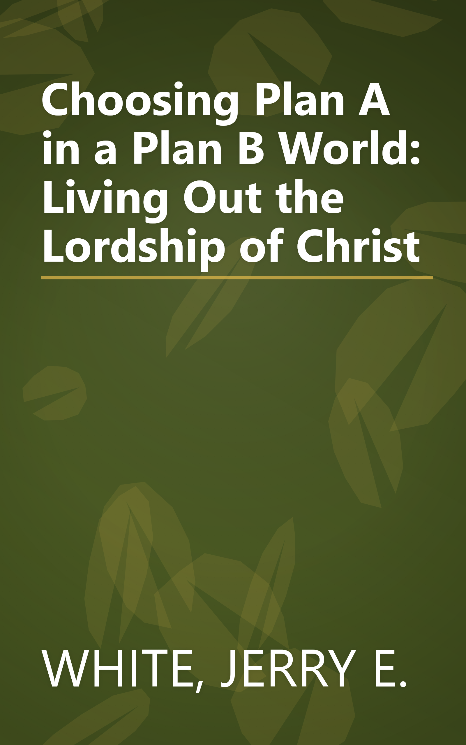 Choosing Plan A in a Plan B World: Living Out the Lordship of Christ book cover