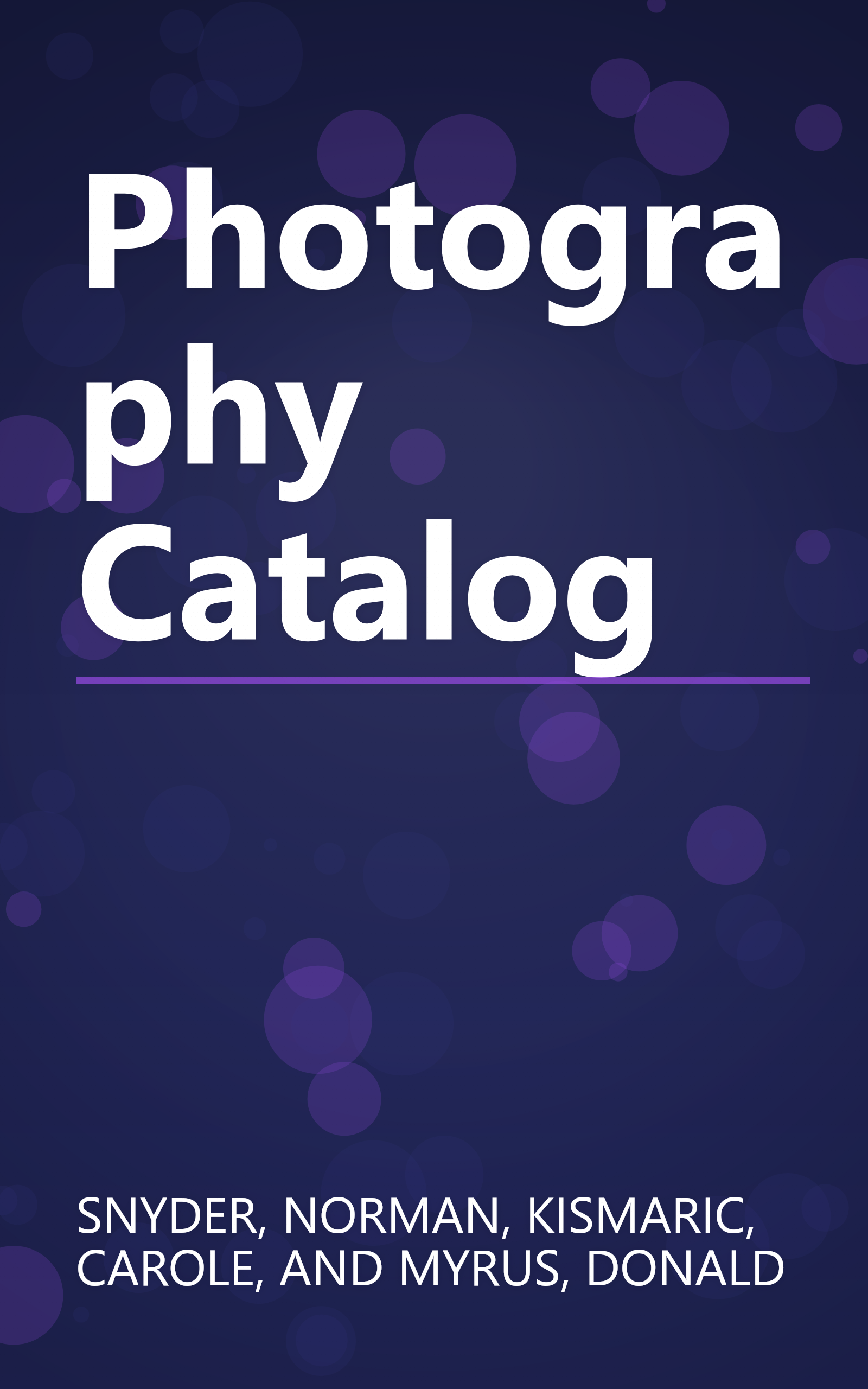 Photography Catalog book cover