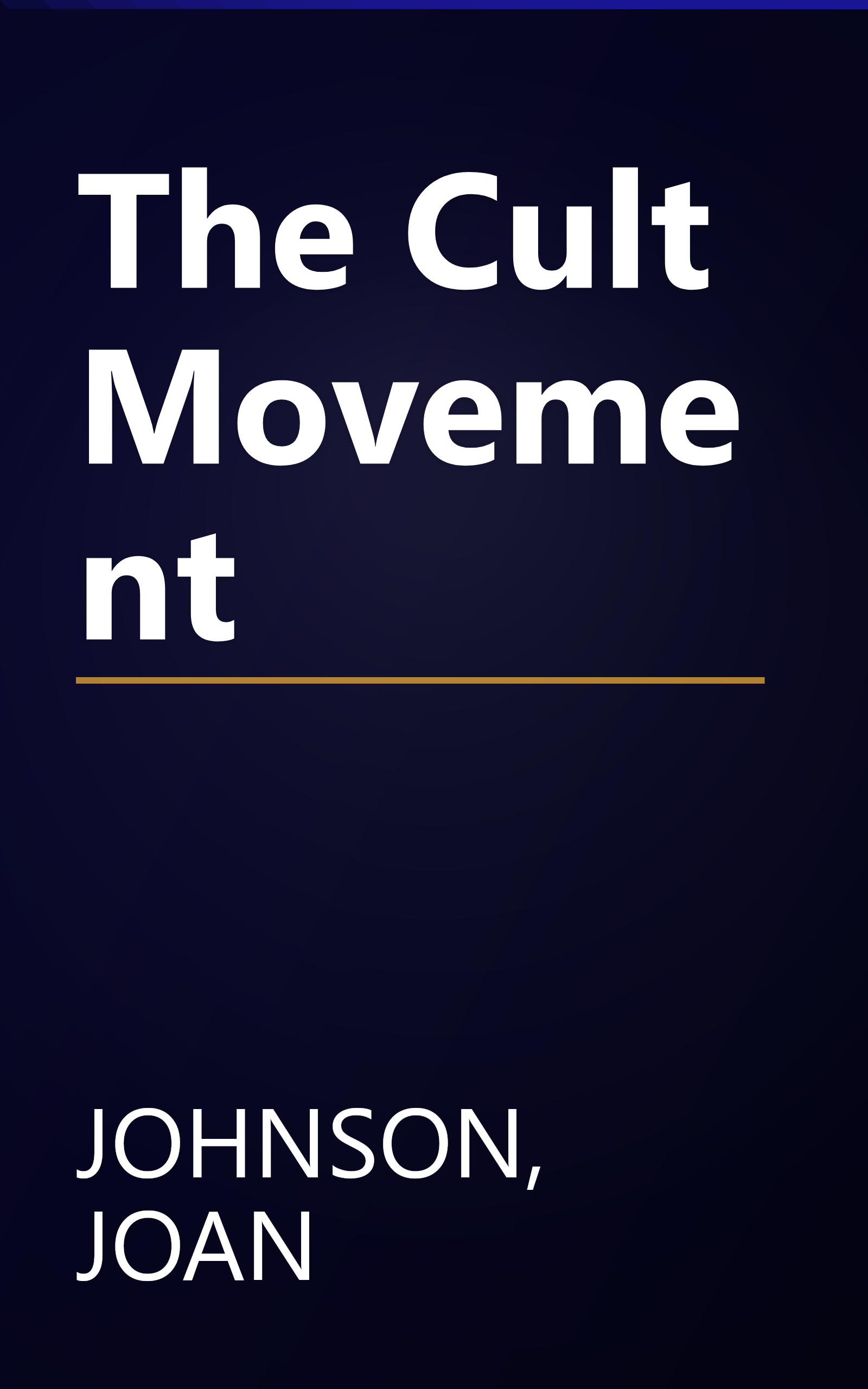 The Cult Movement book cover