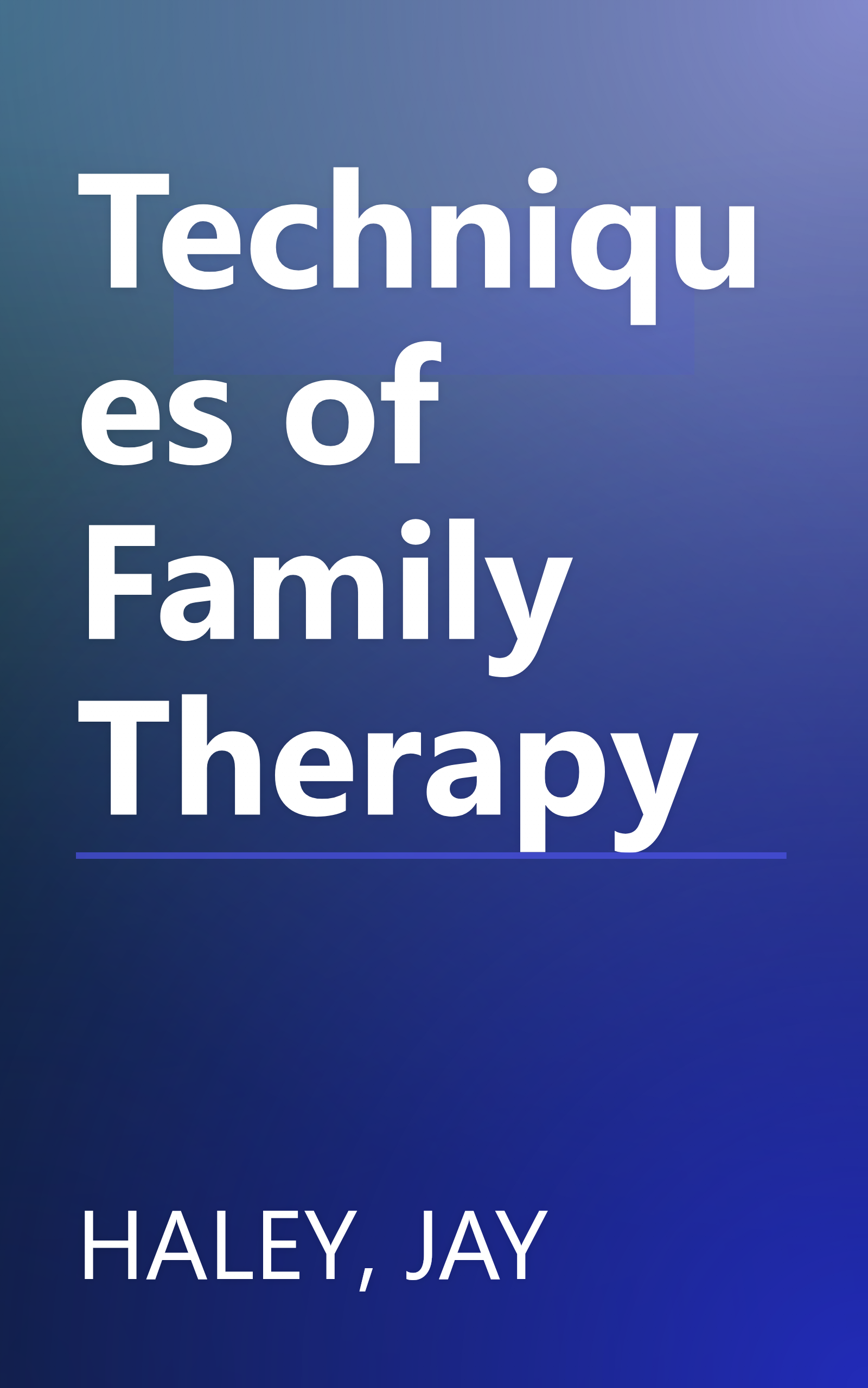 Techniques of Family Therapy book cover