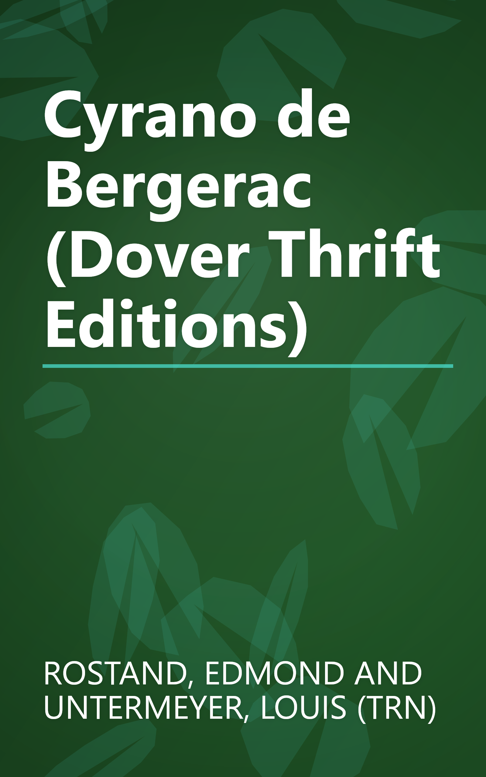 Cyrano de Bergerac (Dover Thrift Editions) book cover