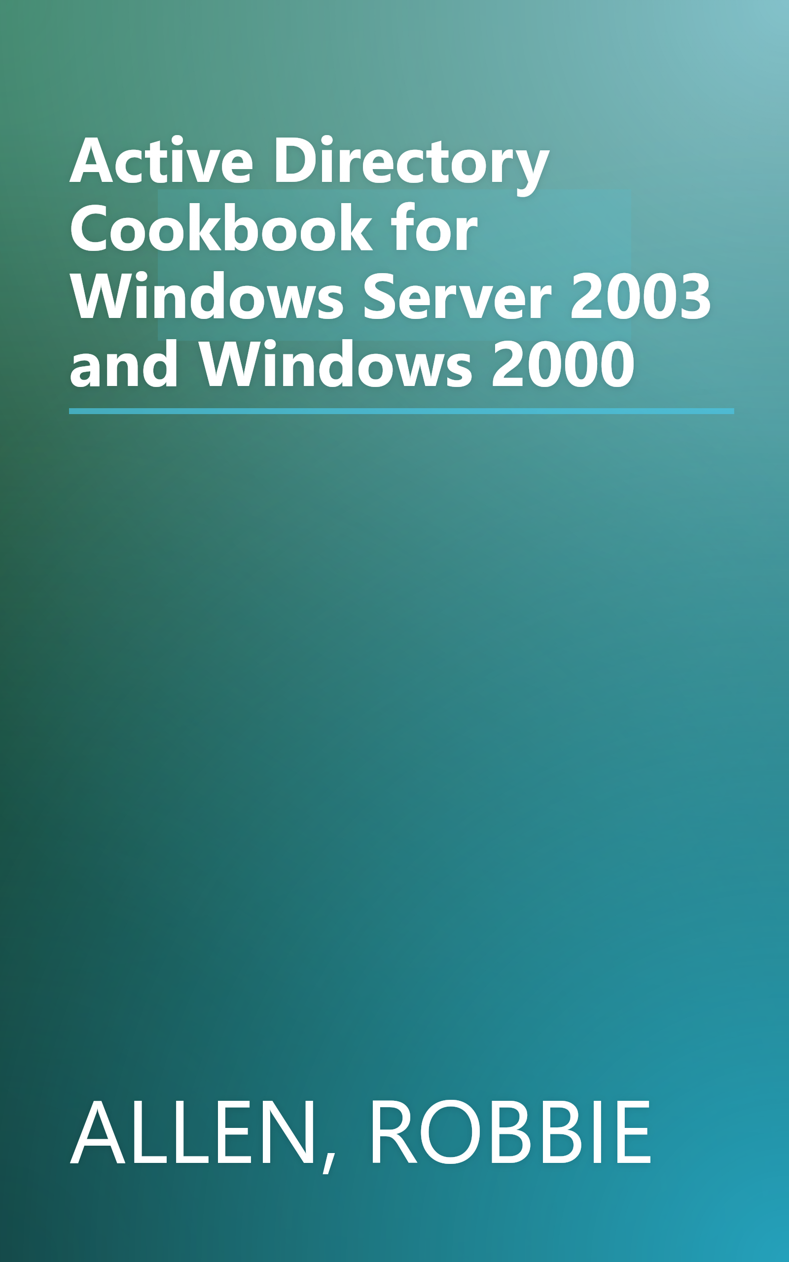 Active Directory Cookbook for Windows Server 2003 and Windows 2000 book cover