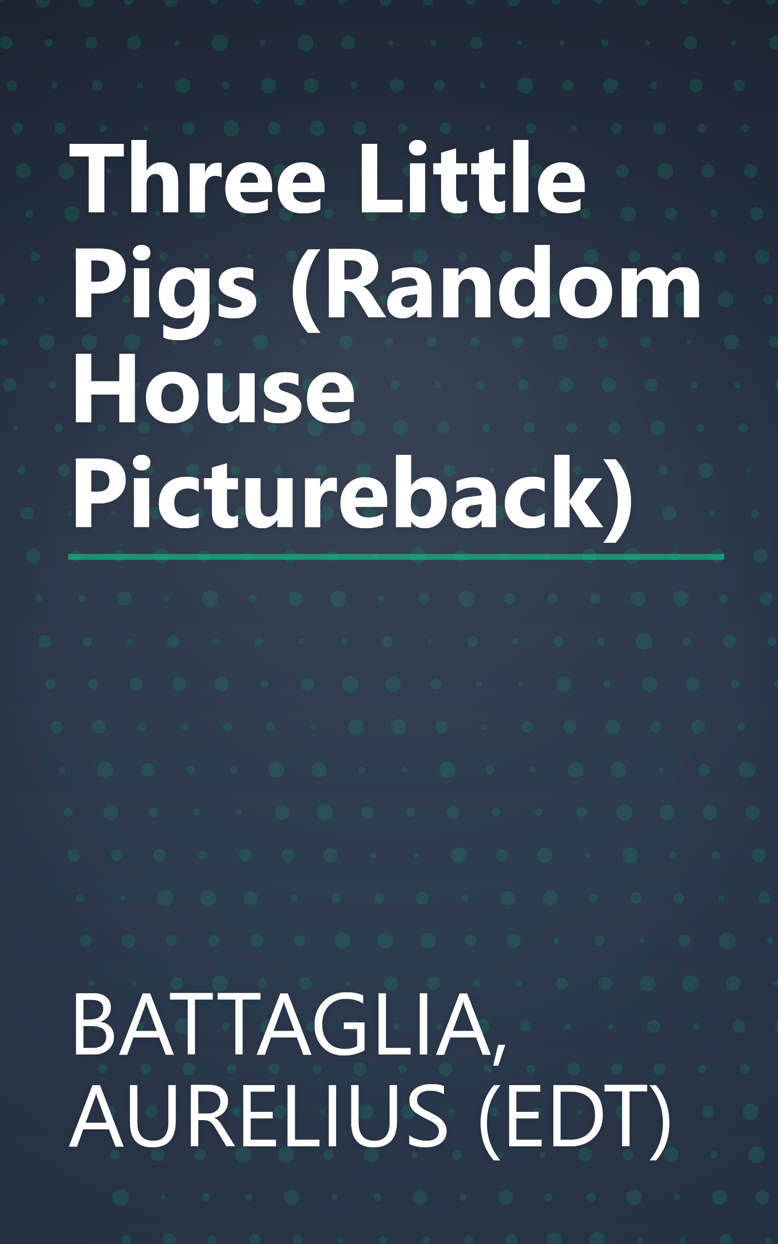 Three Little Pigs (Random House Pictureback) book cover