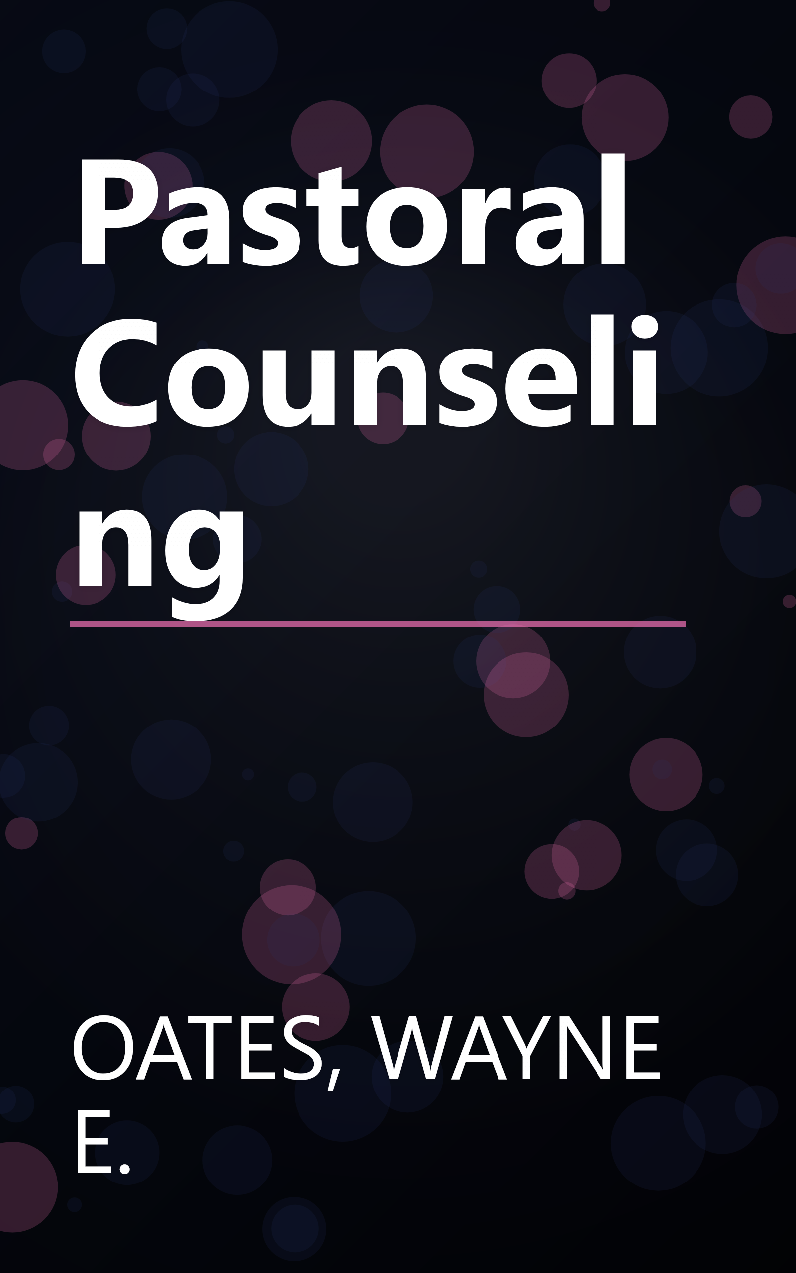 Pastoral Counseling book cover