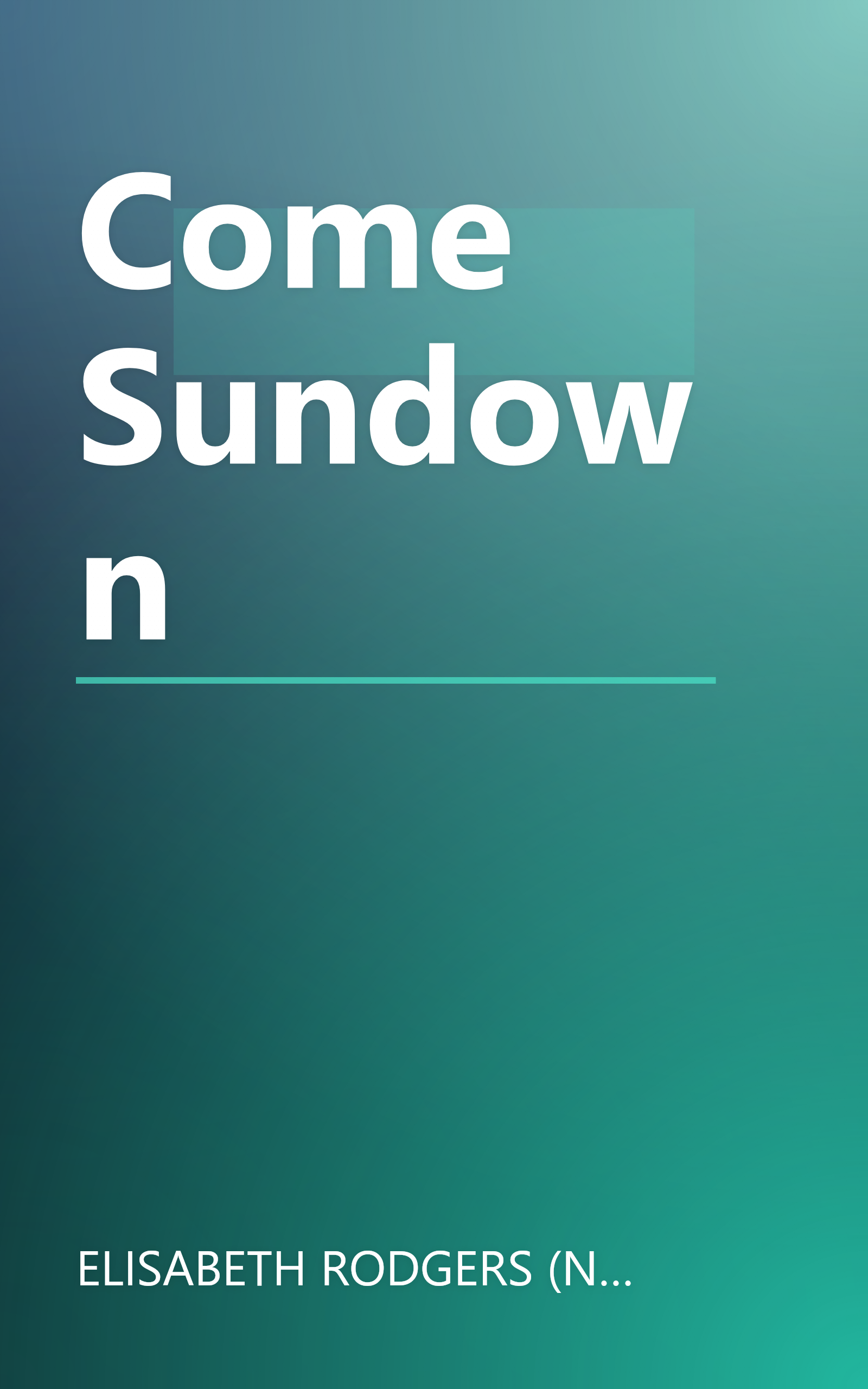 Come Sundown book cover