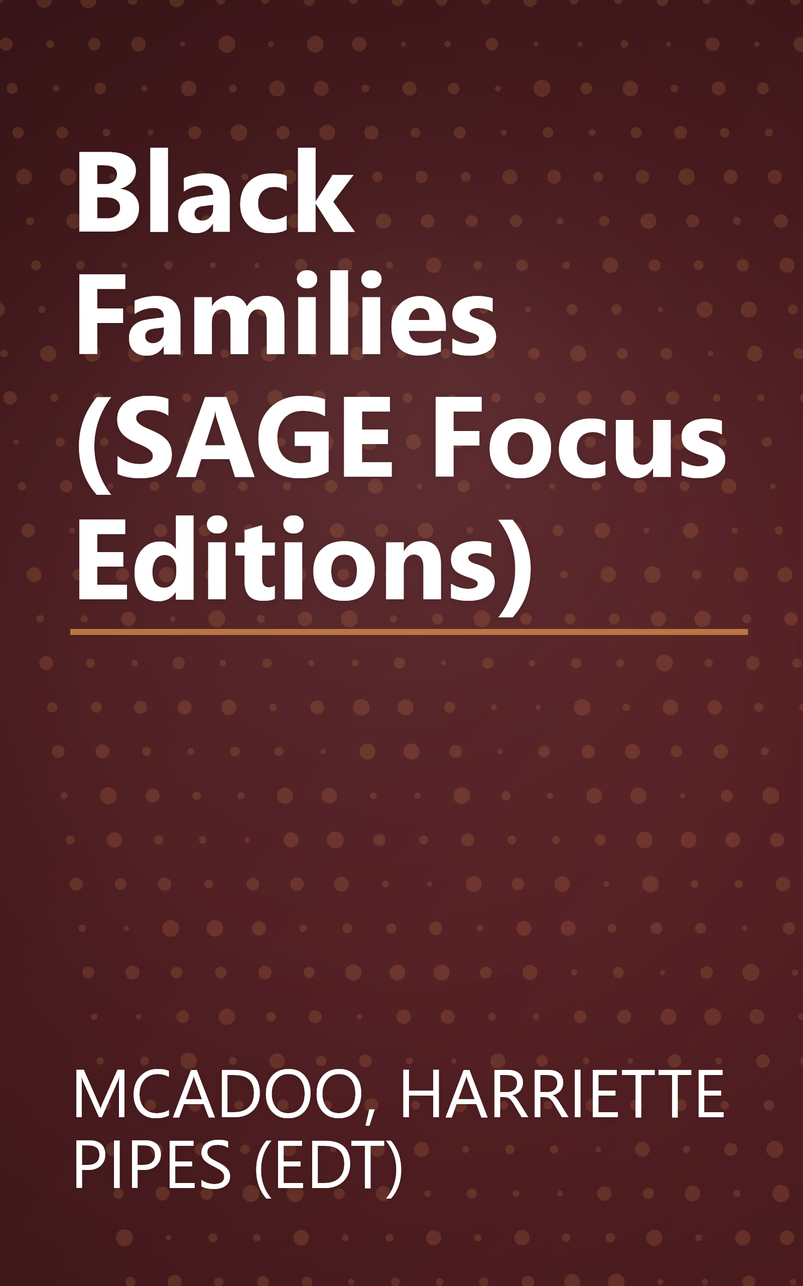 Black Families (SAGE Focus Editions) book cover