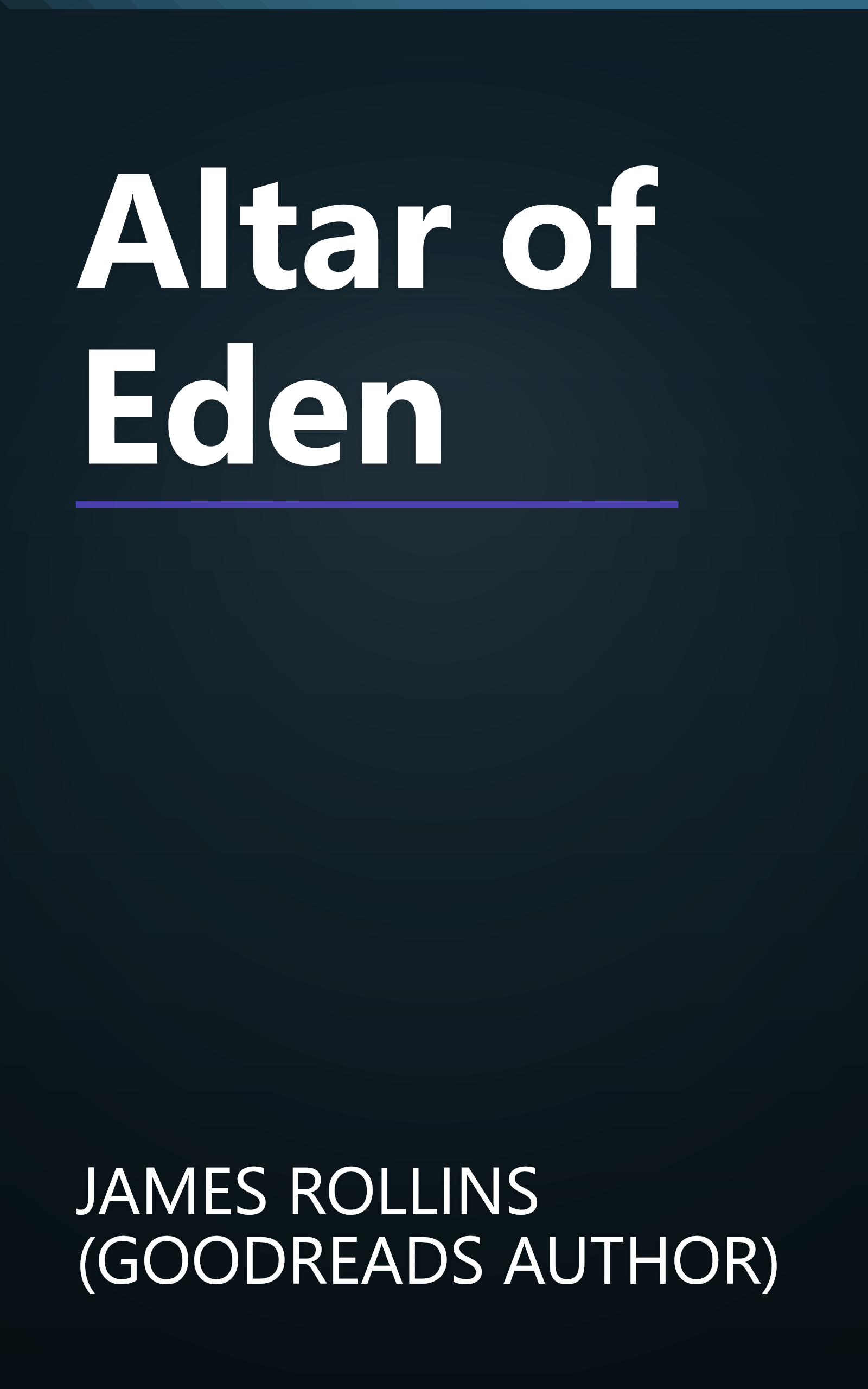 Altar of Eden book cover