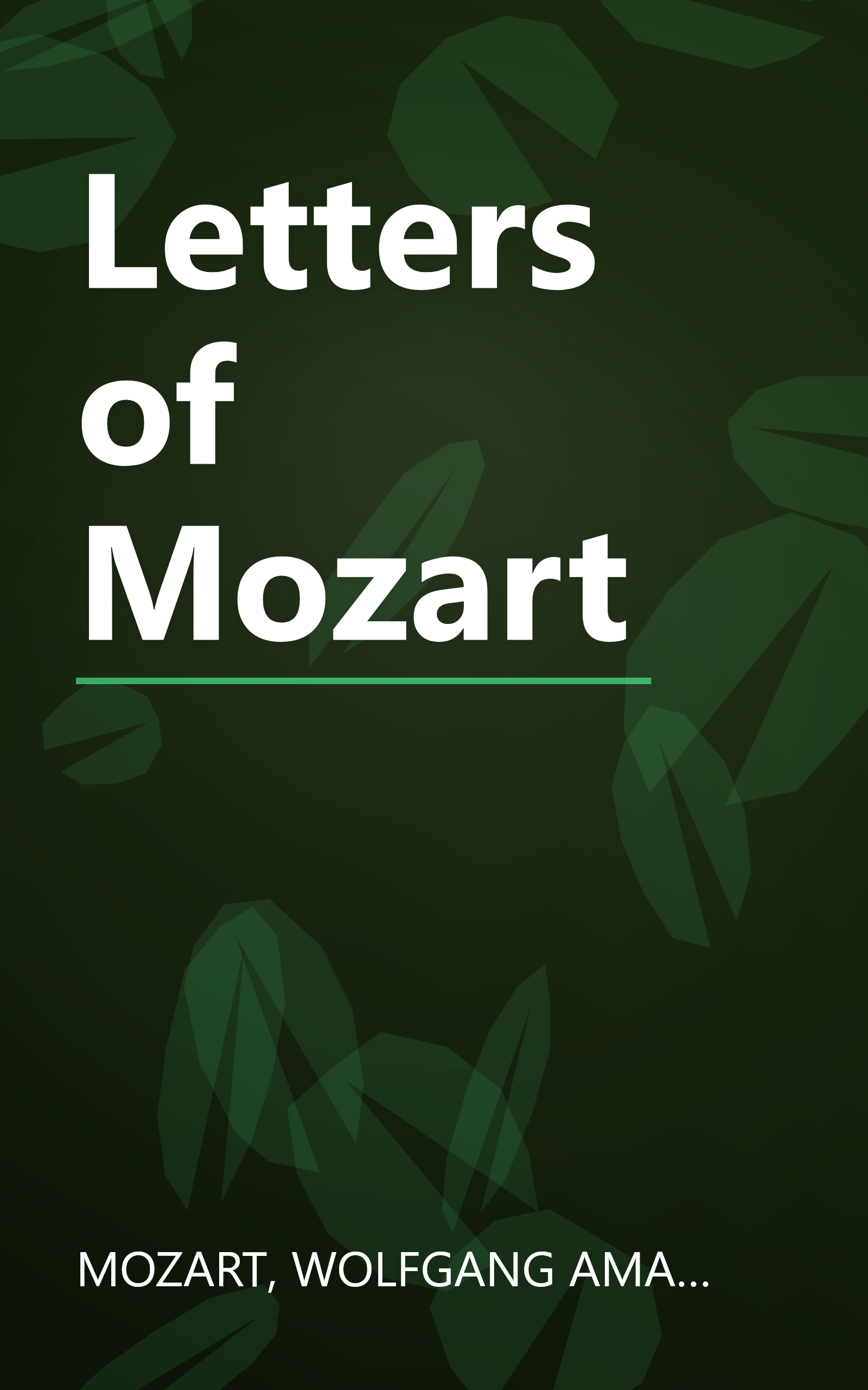 Letters of Mozart book cover