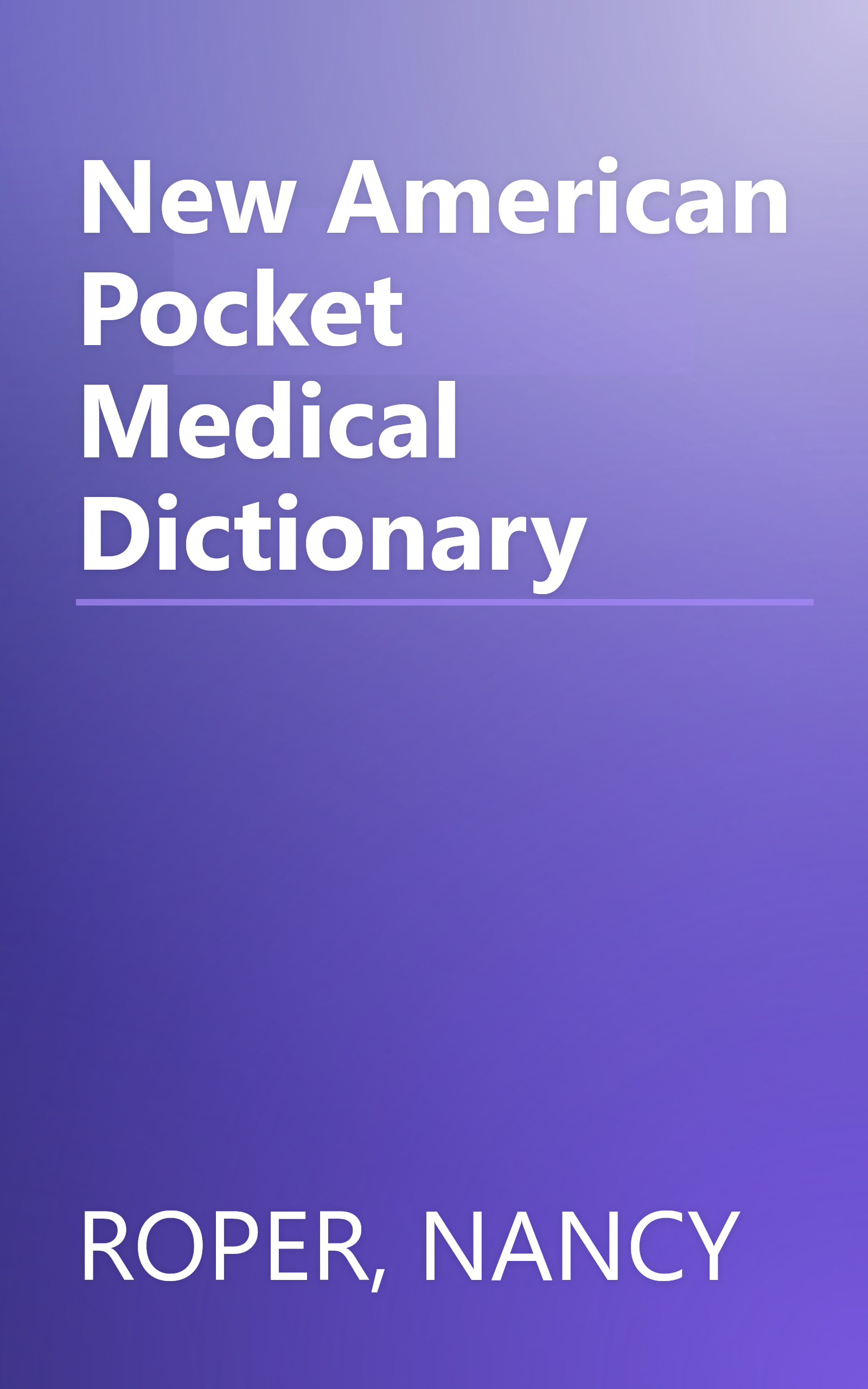 New American Pocket Medical Dictionary book cover