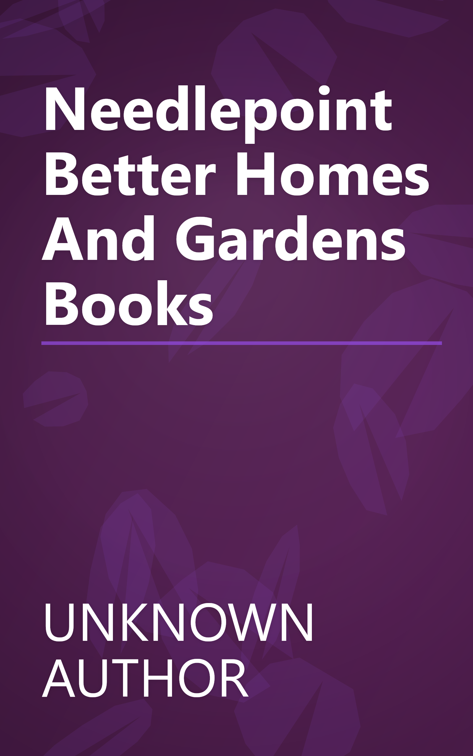 Needlepoint Better Homes And Gardens Books book cover