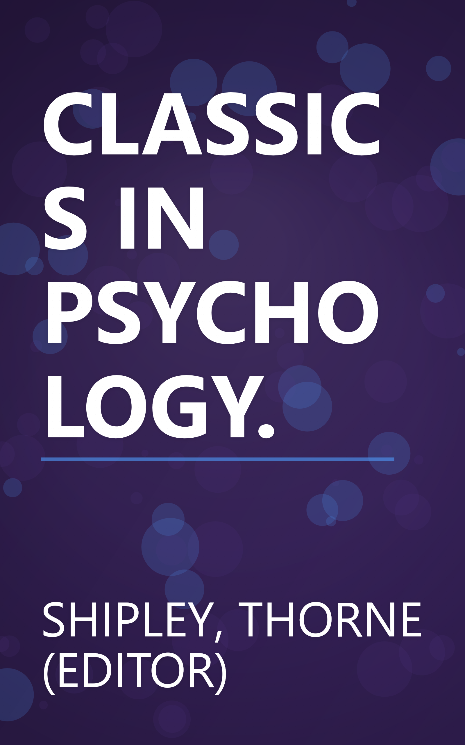CLASSICS IN PSYCHOLOGY. book cover