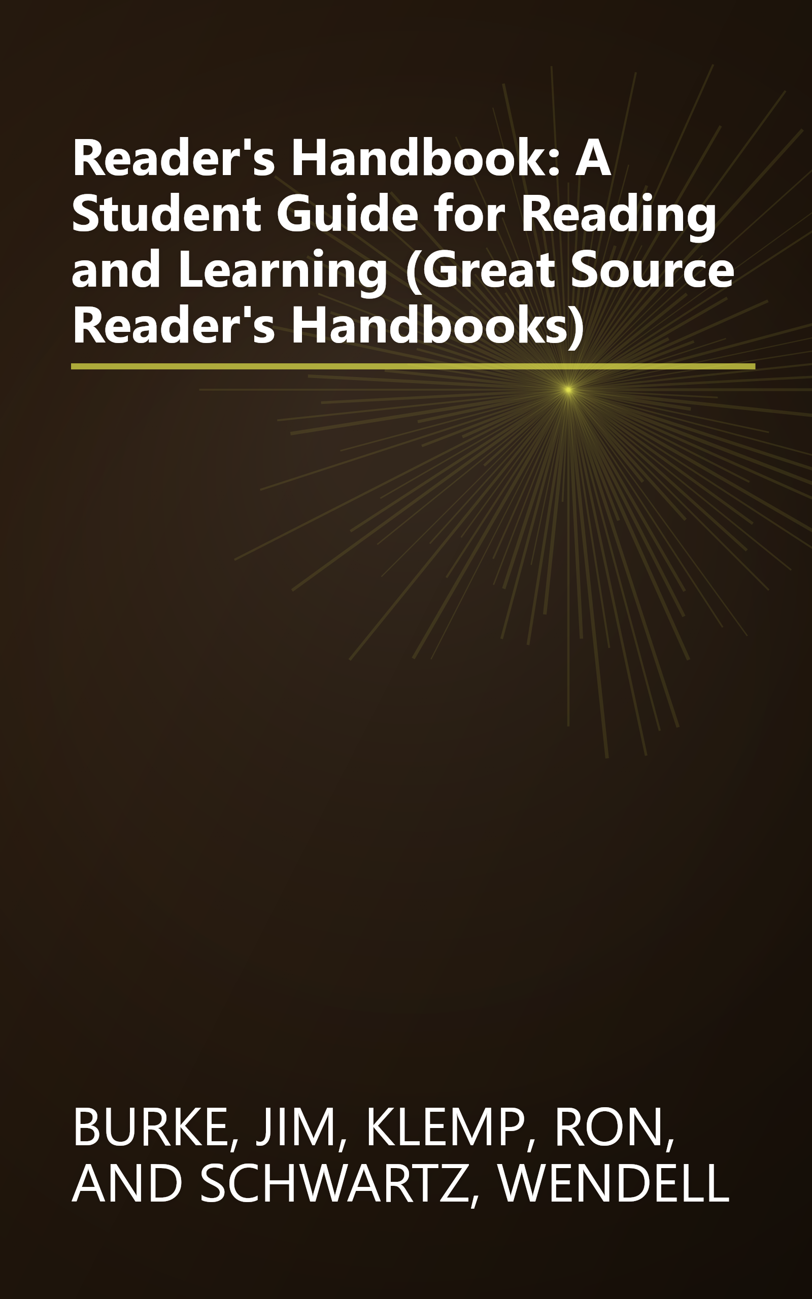 Reader's Handbook: A Student Guide for Reading and Learning (Great Source Reader's Handbooks) book cover