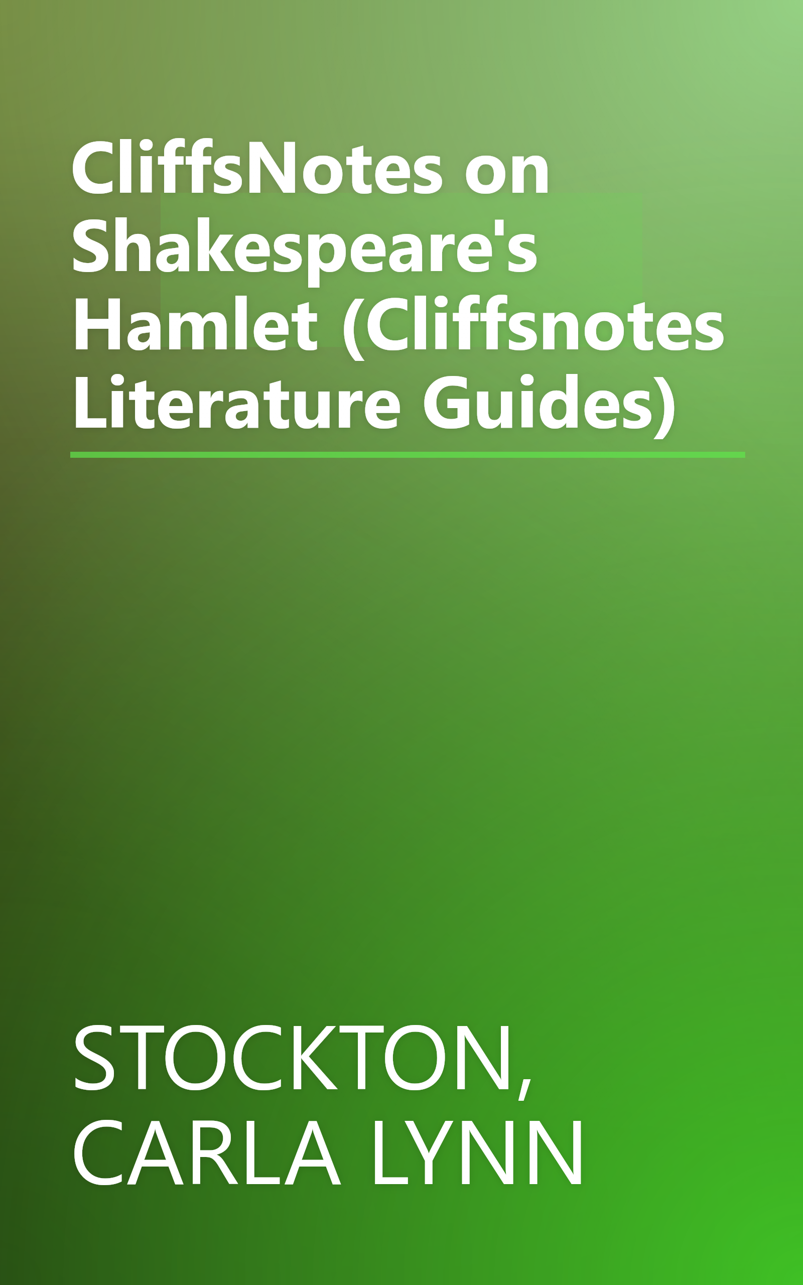 CliffsNotes on Shakespeare's Hamlet (Cliffsnotes Literature Guides) book cover